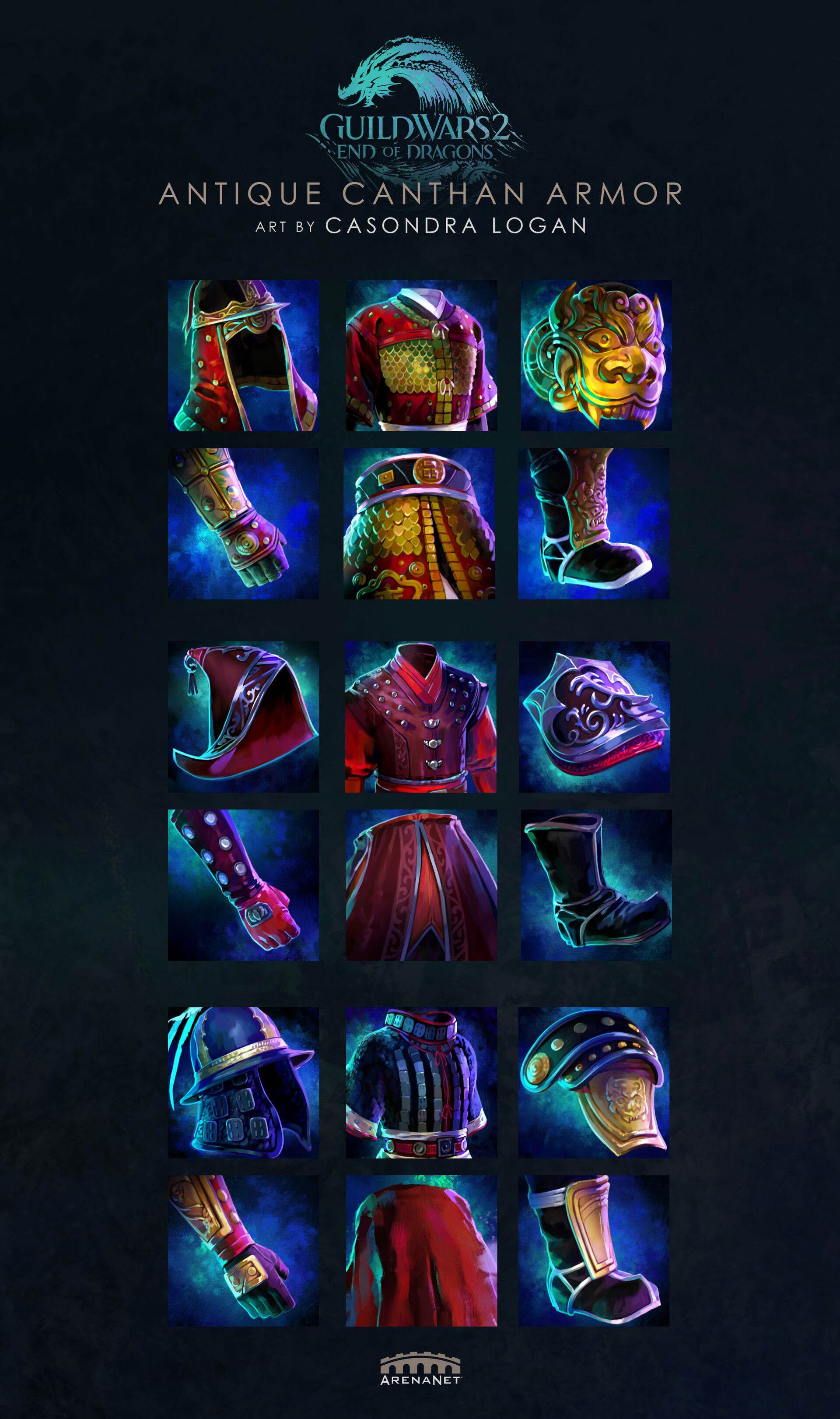 Casondra Logan - Guild Wars 2 End of Dragons - Antique Canthan Armor Icons