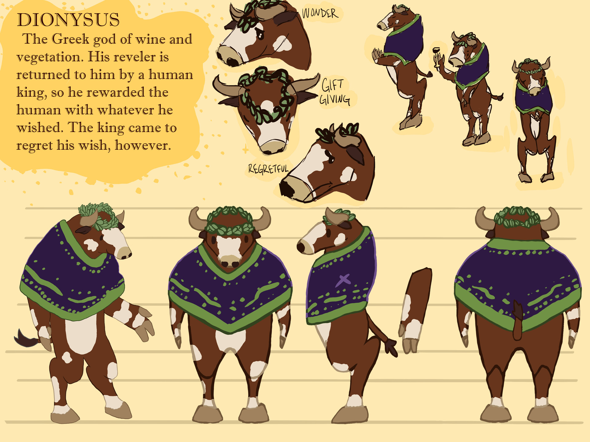 ArtStation - Anthropomorphic Dionysus Character Sheet