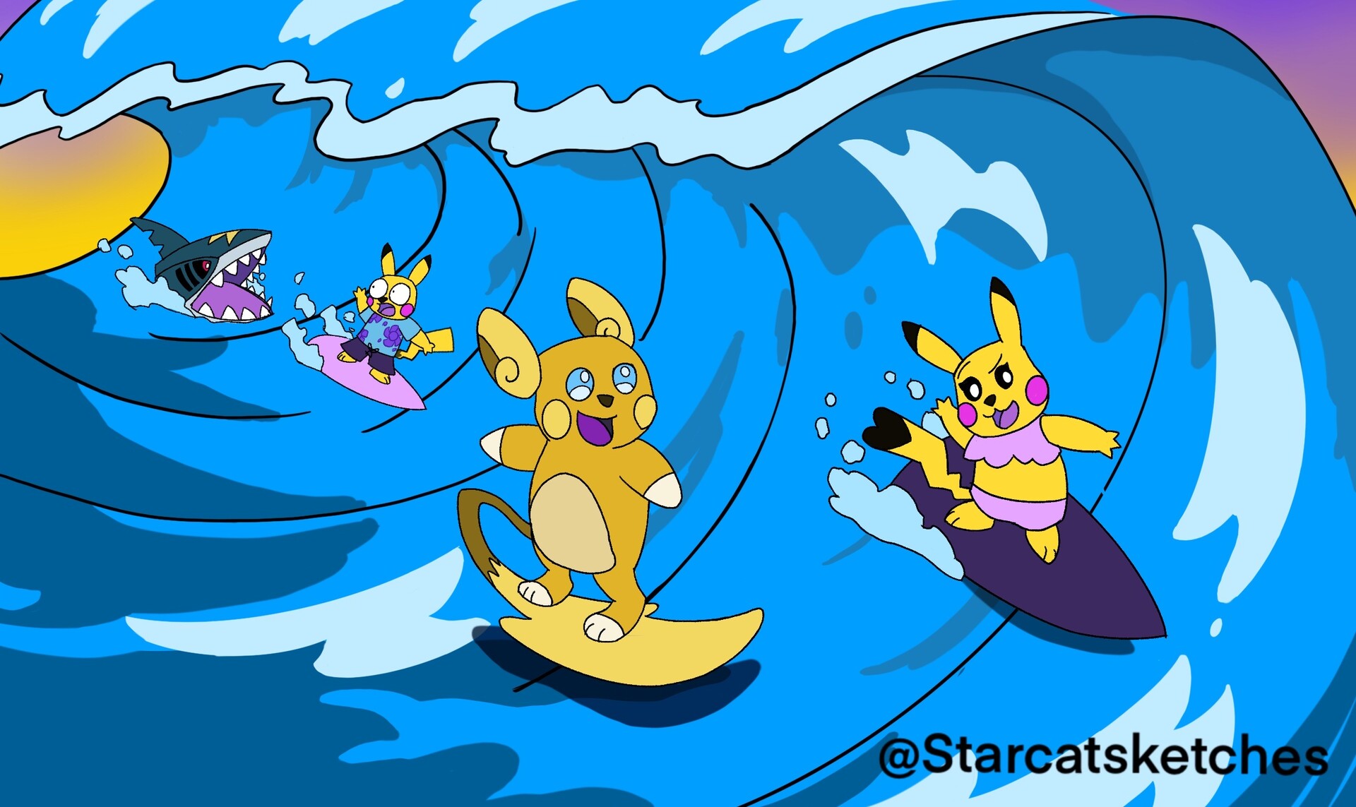 ArtStation - Pickachu at the Beach