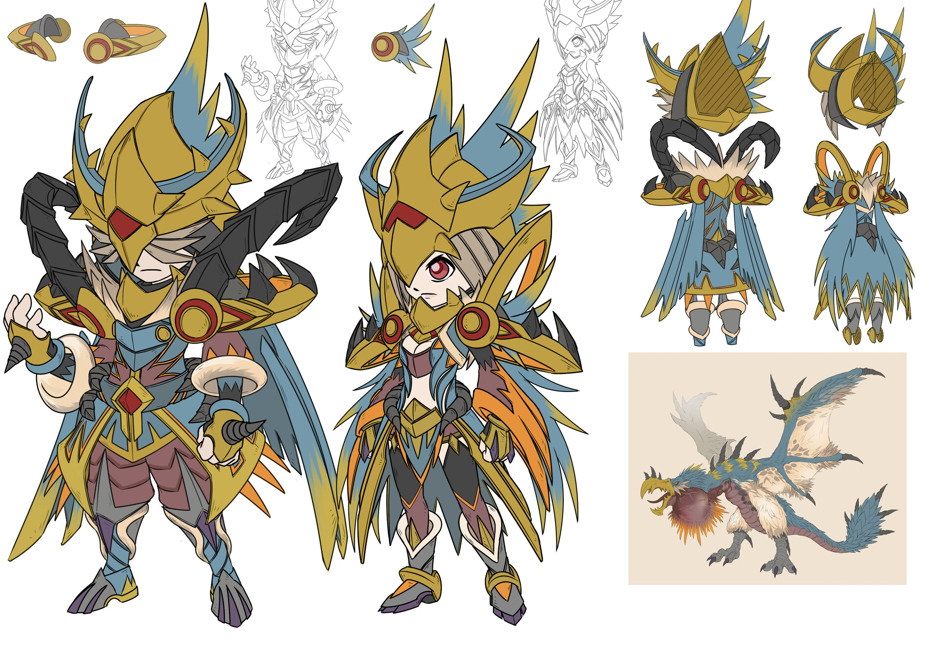 Zhong YiWen - Chibi Armor Design - Dragon Slayer Online