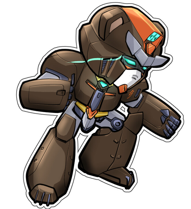 ArtStation - SD Gundam Werebear, an original sticker design