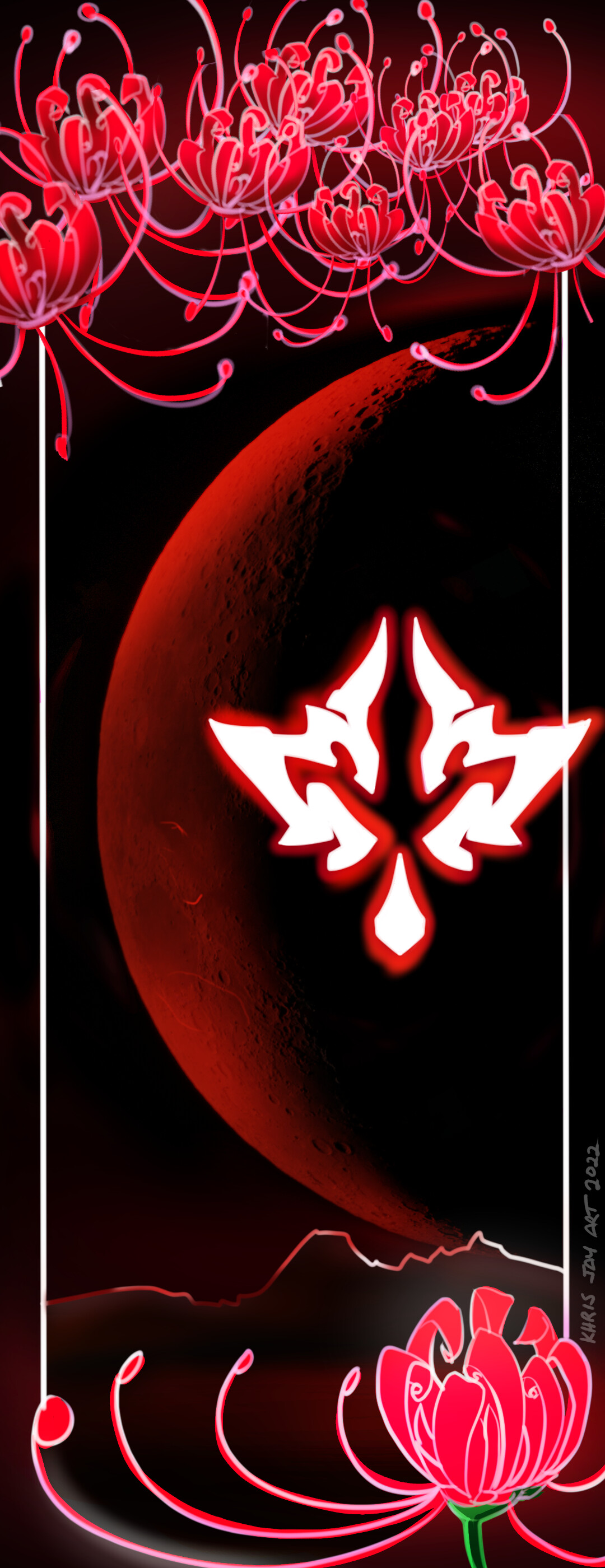 ArtStation - Command Seal Over a Blood Crescent Moon (Commission)