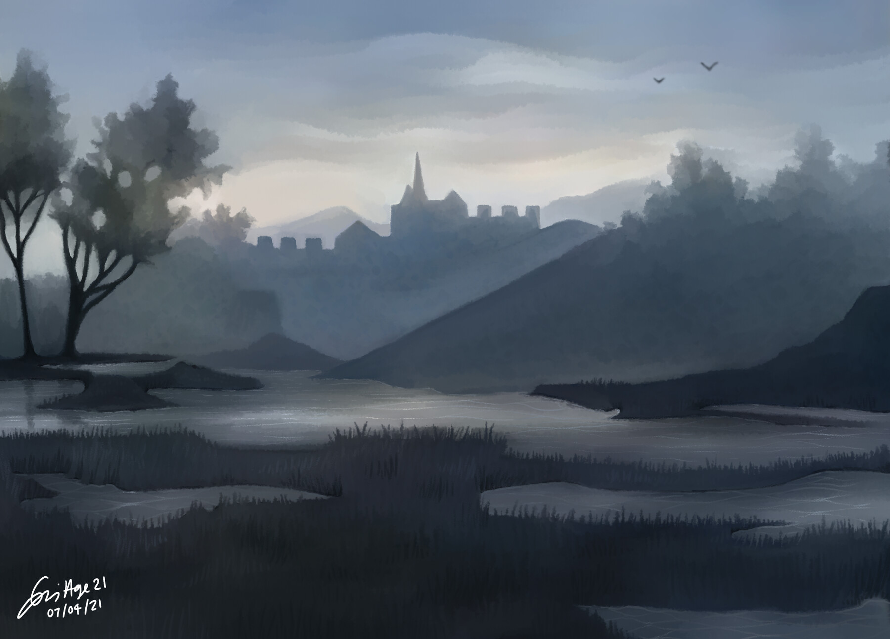 ArtStation - A Distant Kingdom and Open Marsh Land