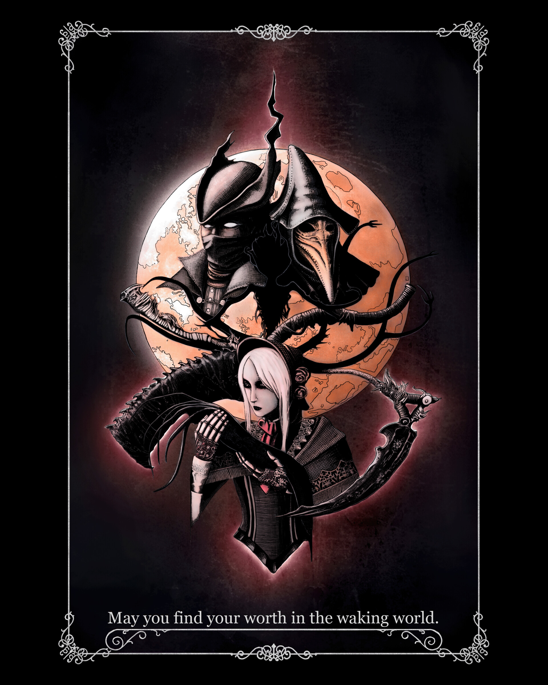 ArtStation - Bloodborne - True Ending (Crosshatching)