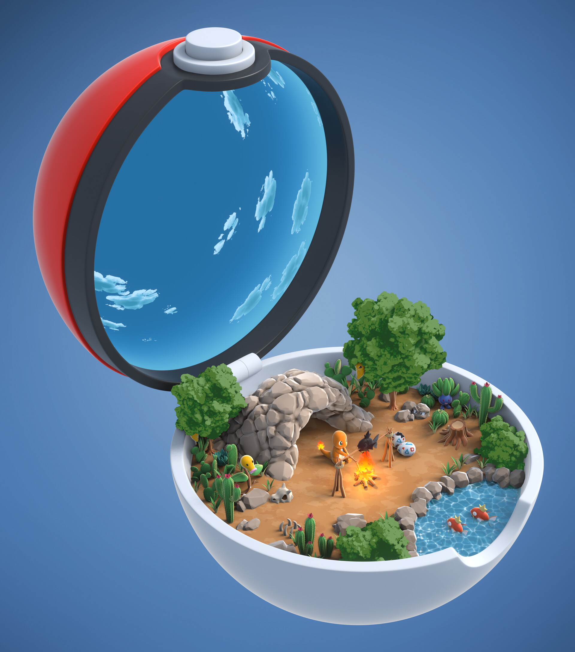 ArtStation - Inside a Pokeball