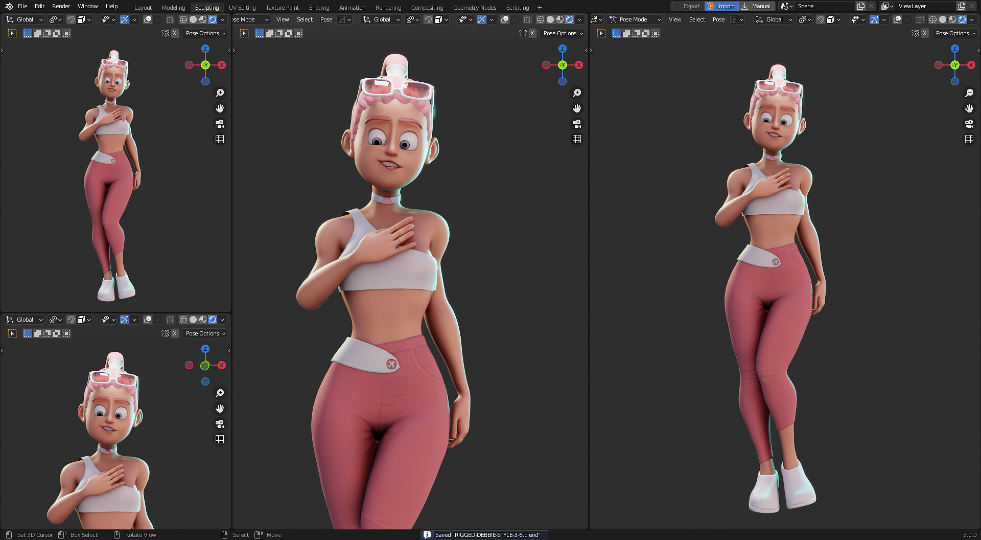 Phong Ly - Posing Character in Blender