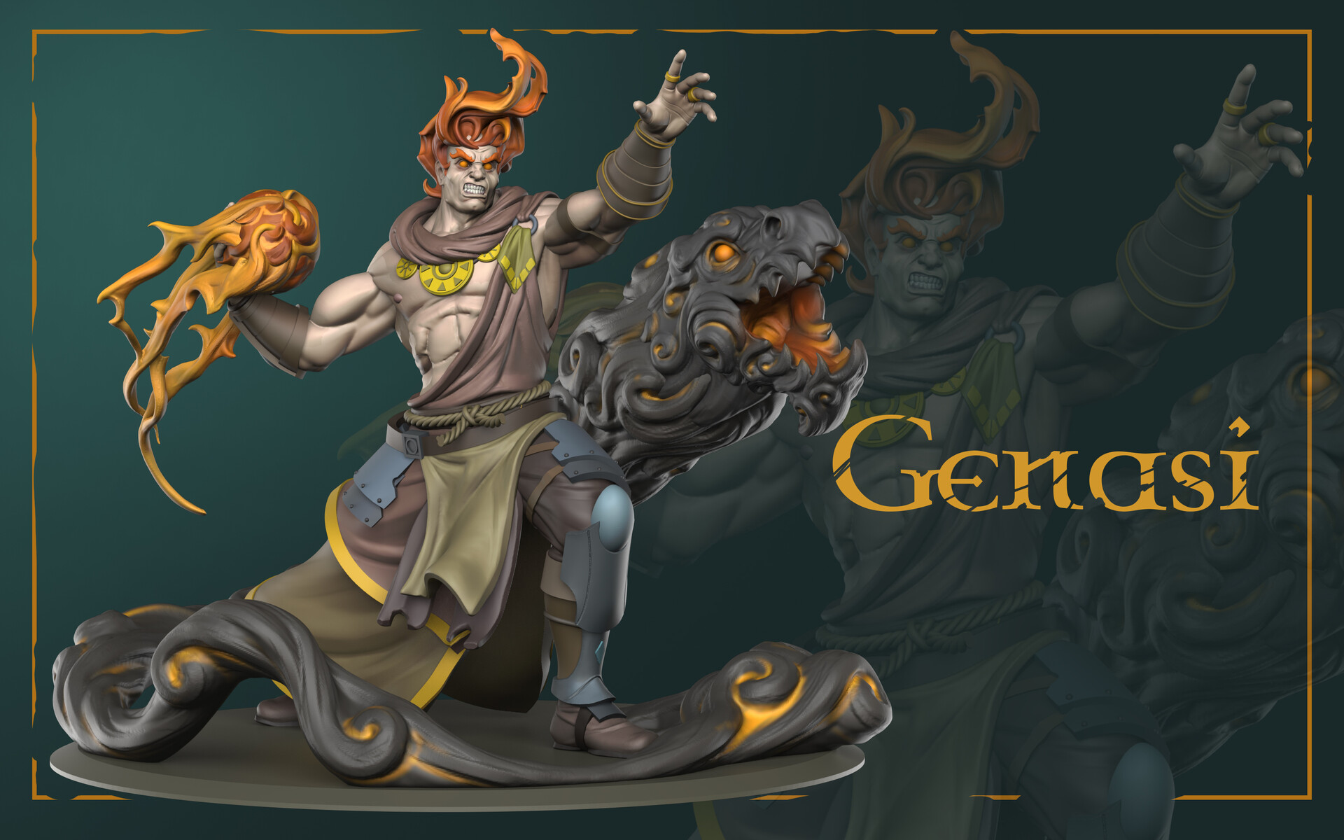 ArtStation - Genasi miniature for DnD