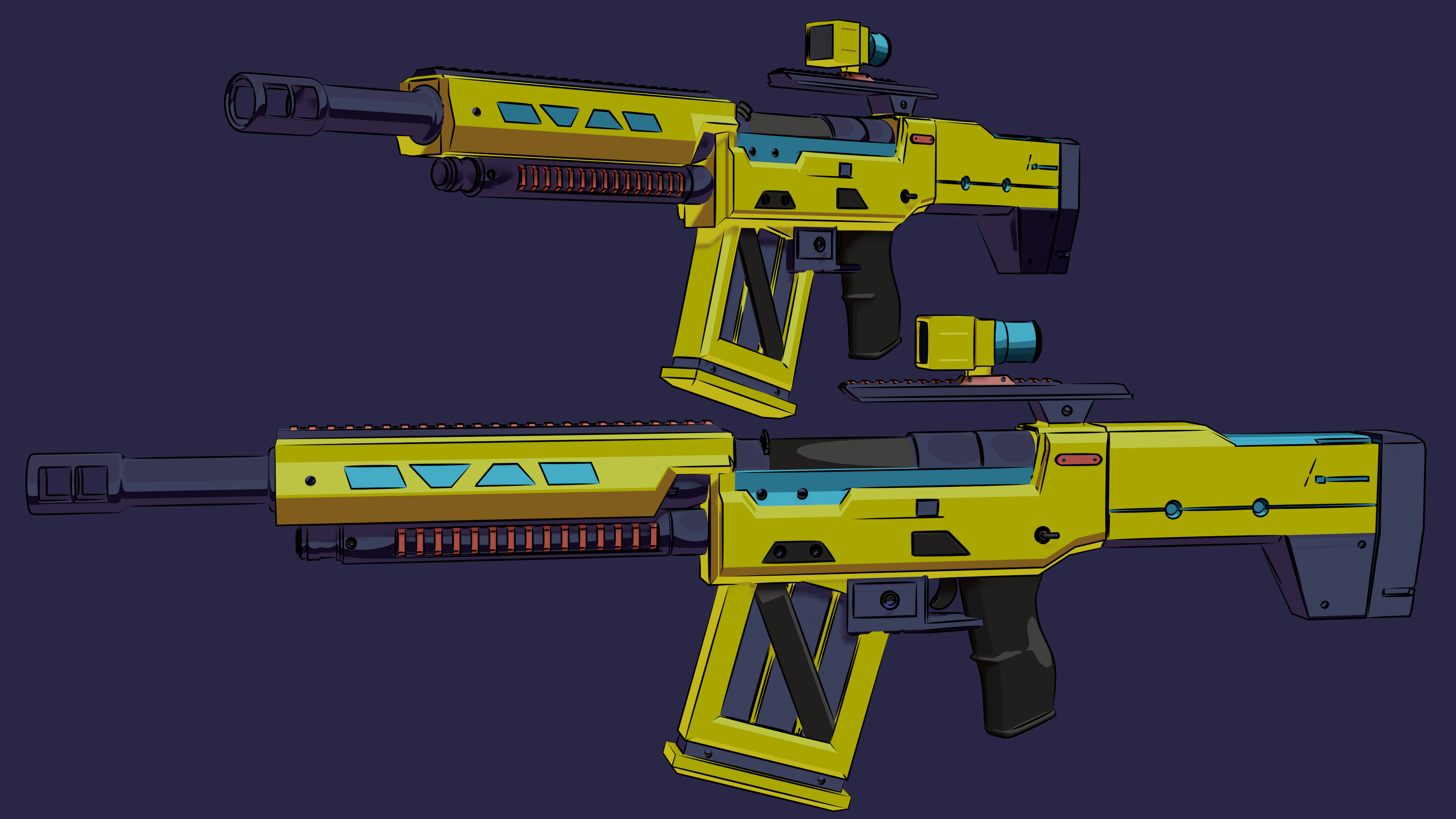 Isaiah - Cel-Shaded Weapons 1