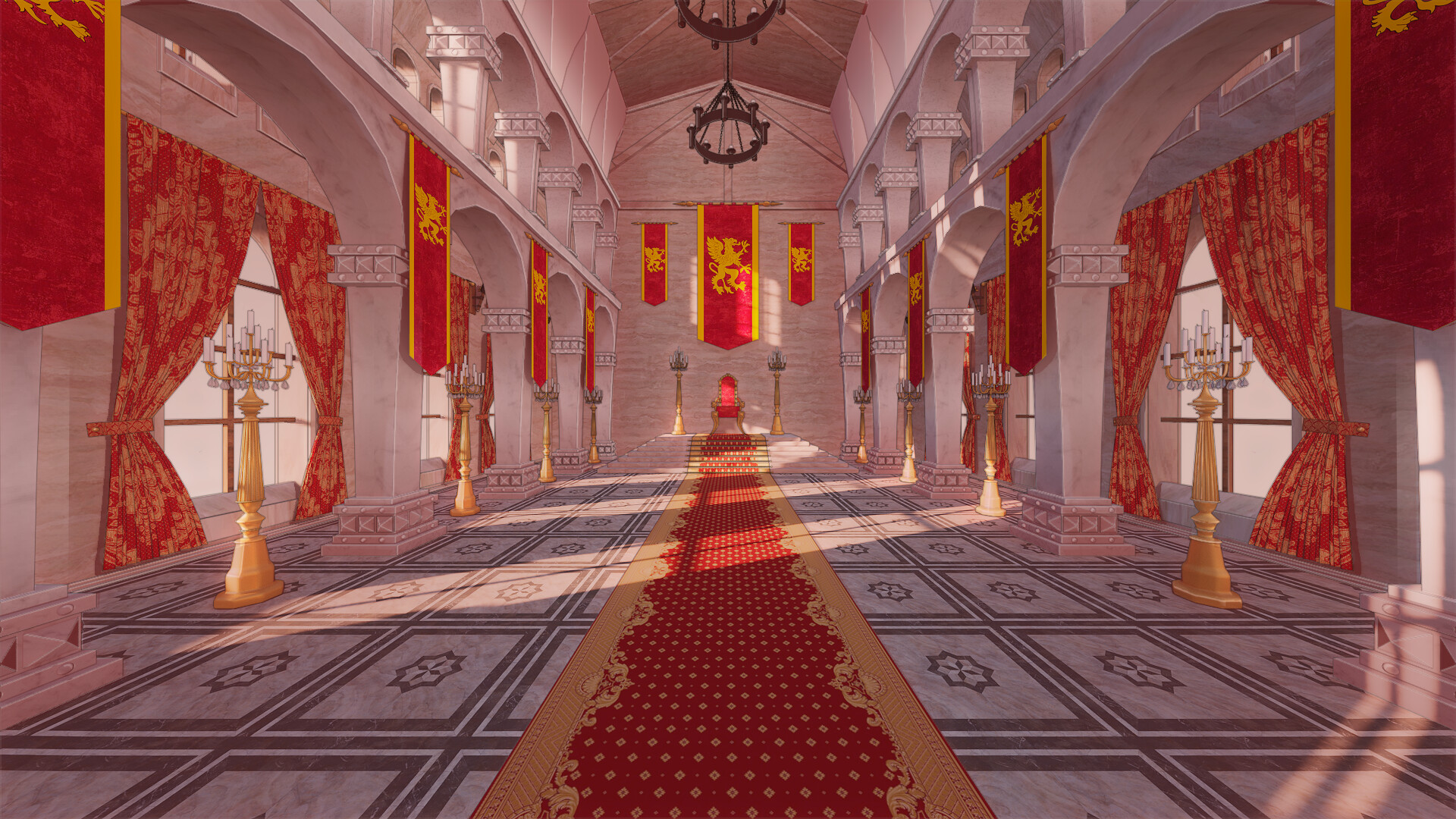 ArtStation - Fantasy Throne Hall