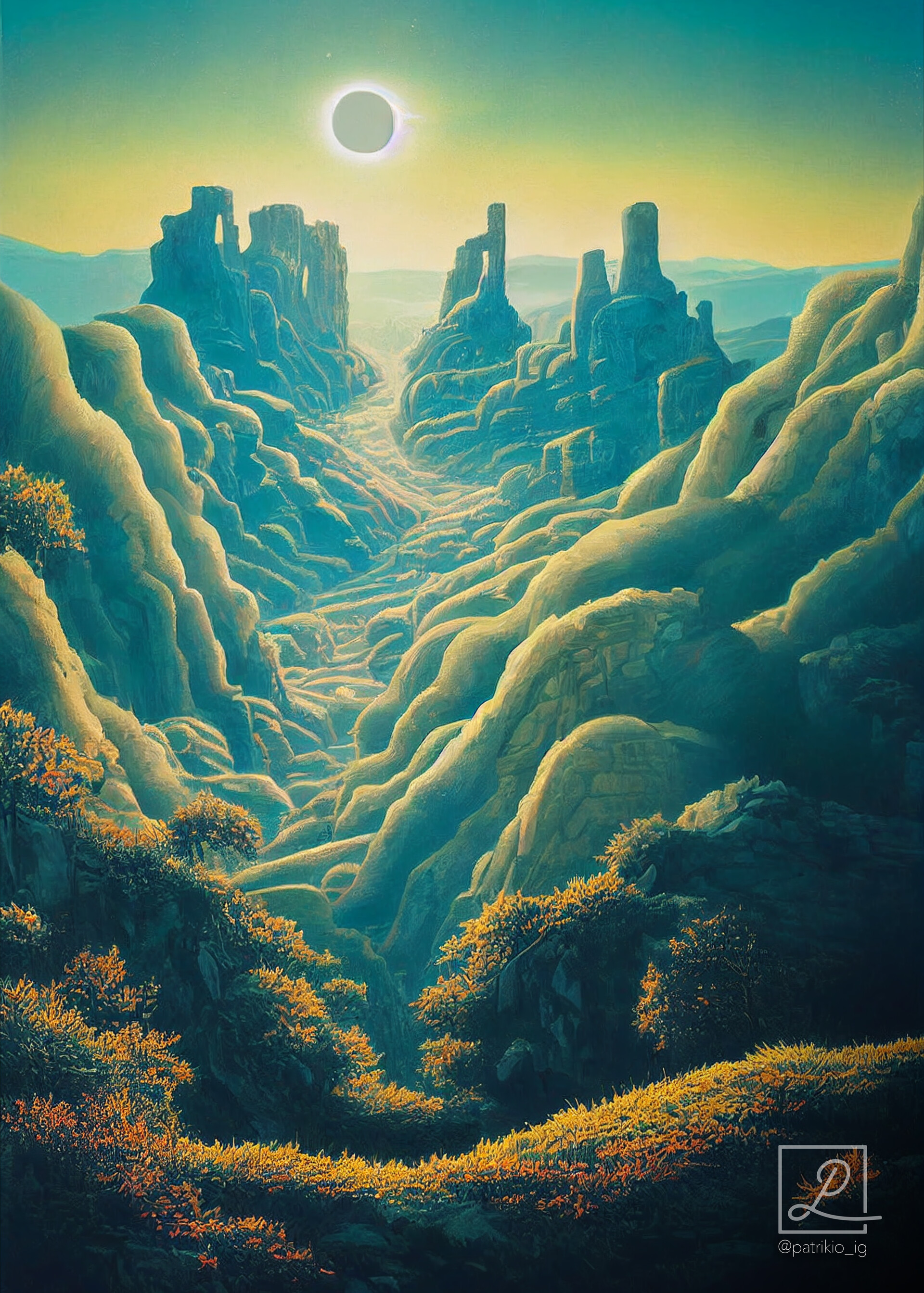 ArtStation - Mountainous Fantasy Landscape