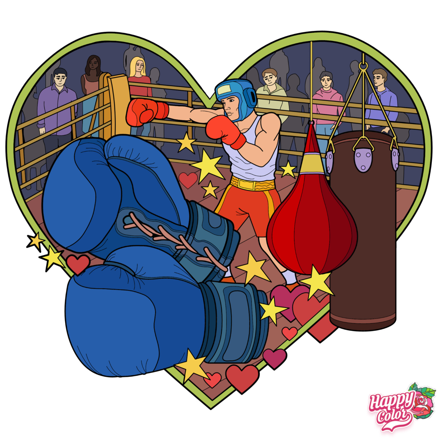 ArtStation - boxing,man fighting - vector illustration