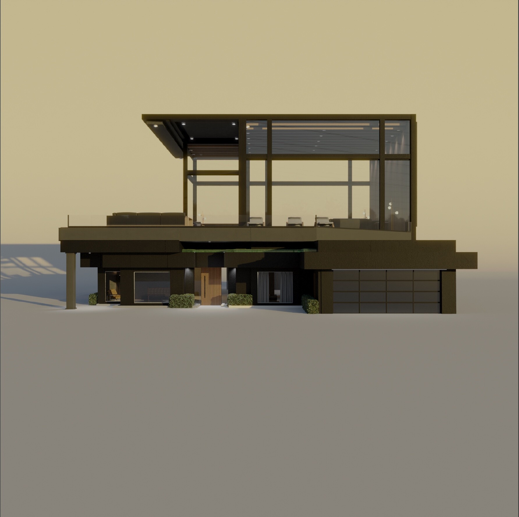 ArtStation - 3nd model modern home design front view