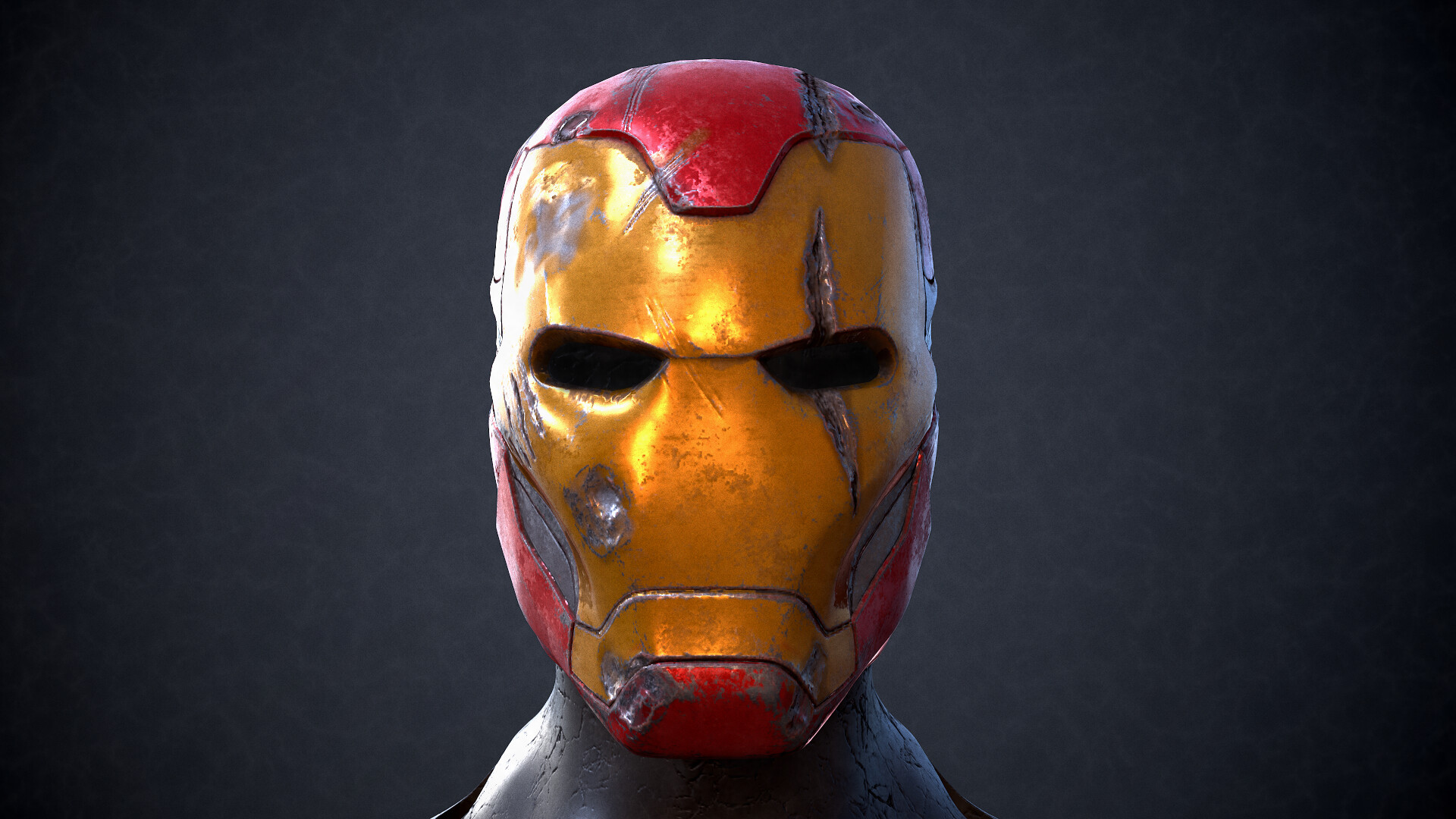 ArtStation - Damaged Iron Man Helmet