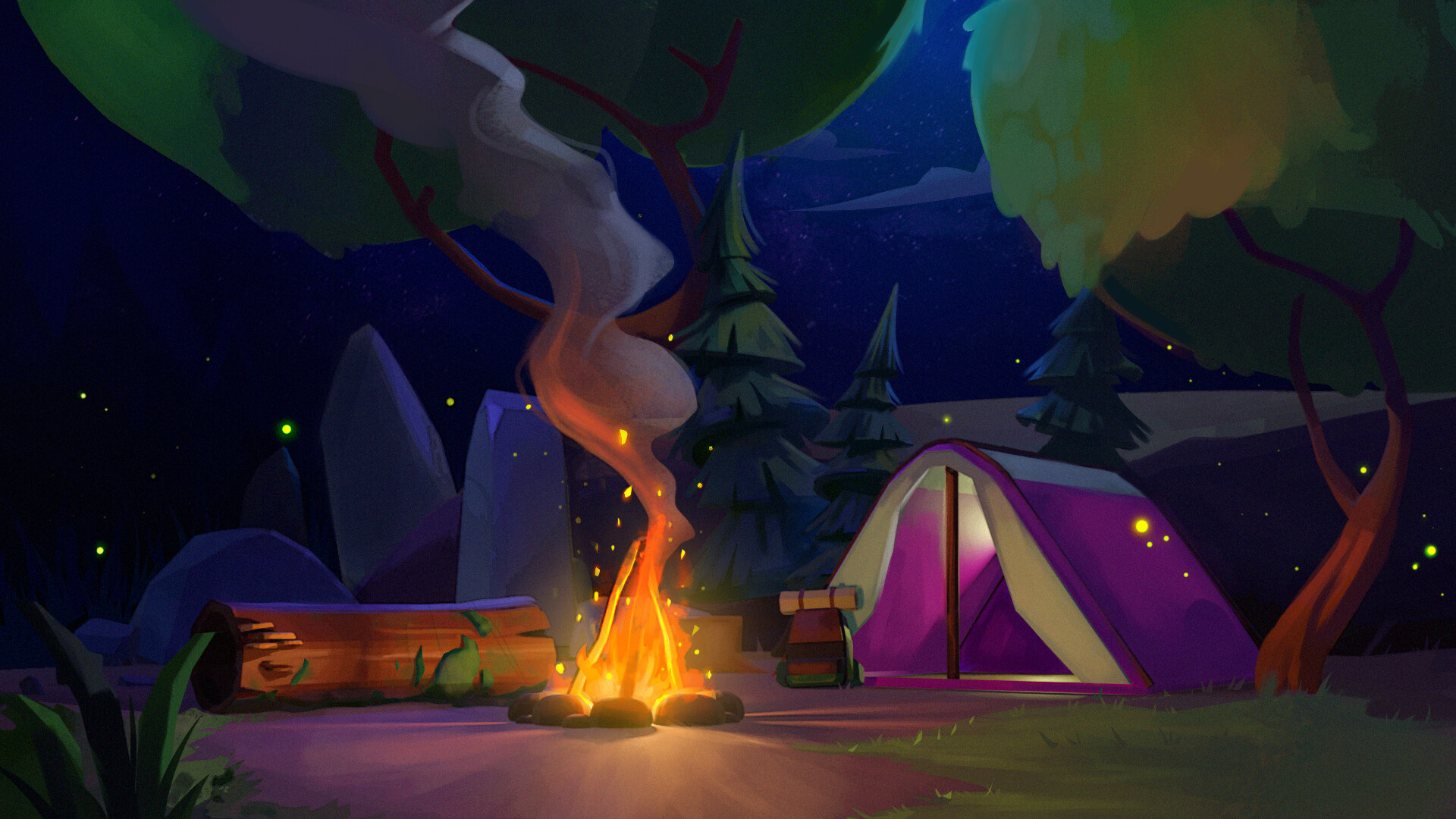ArtStation - CAMPING ILLUSTRATION - CONCEPT ENVIRONMENT