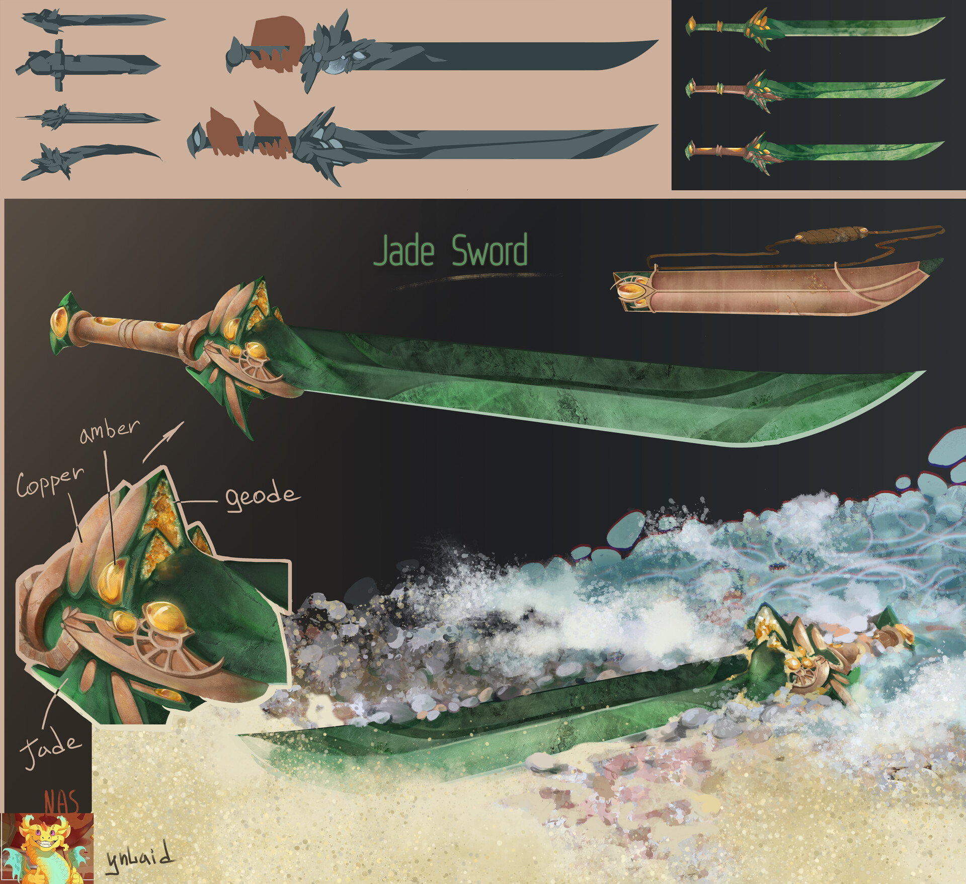 ArtStation - Curved two-handed Jade Sword