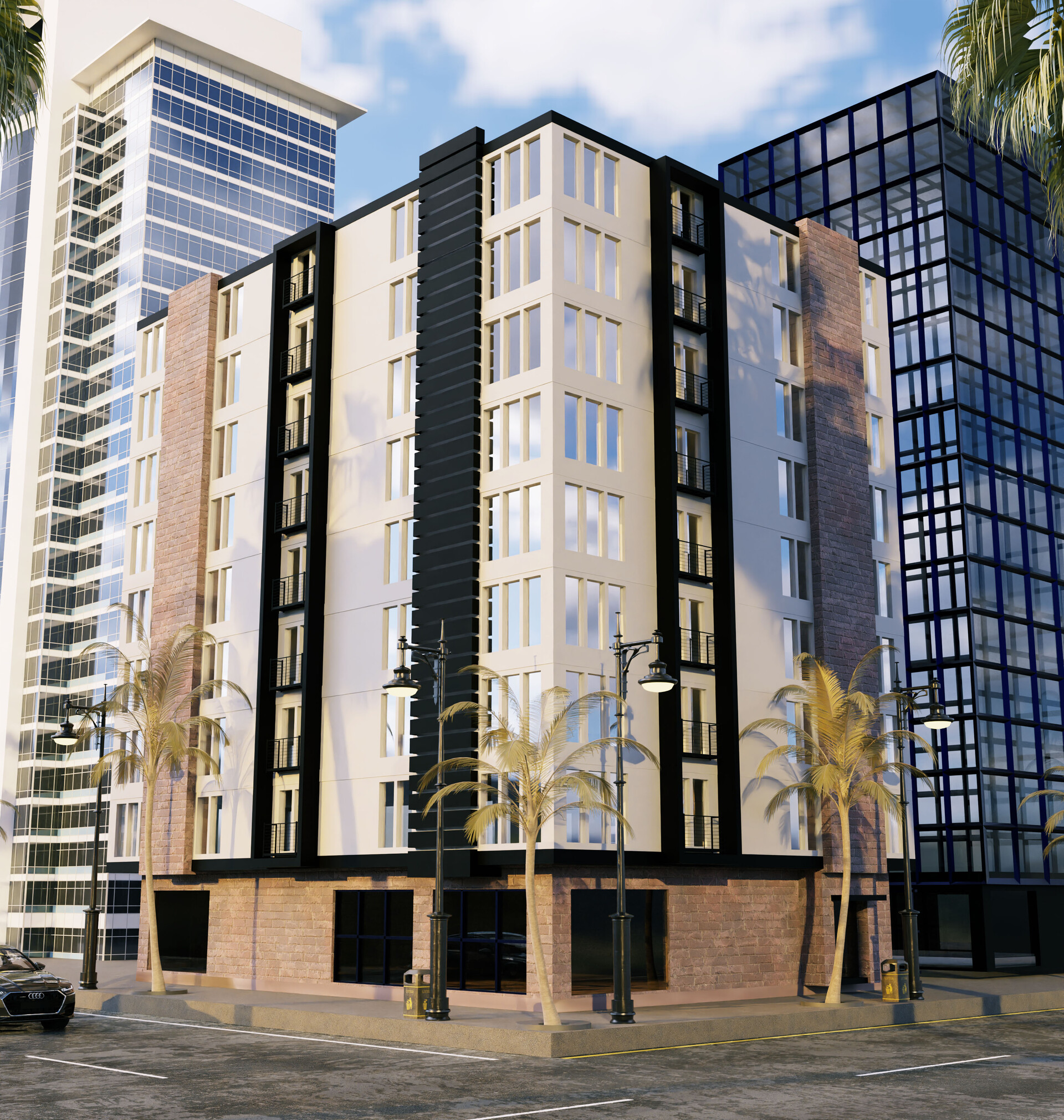 ArtStation - Corner Apartment Building Exterior Design