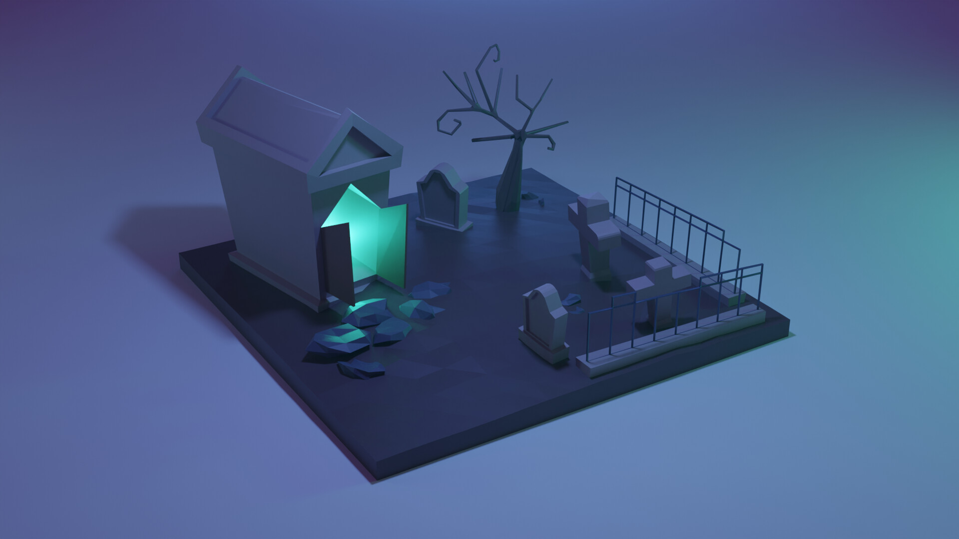 ArtStation - Low Poly Graveyard