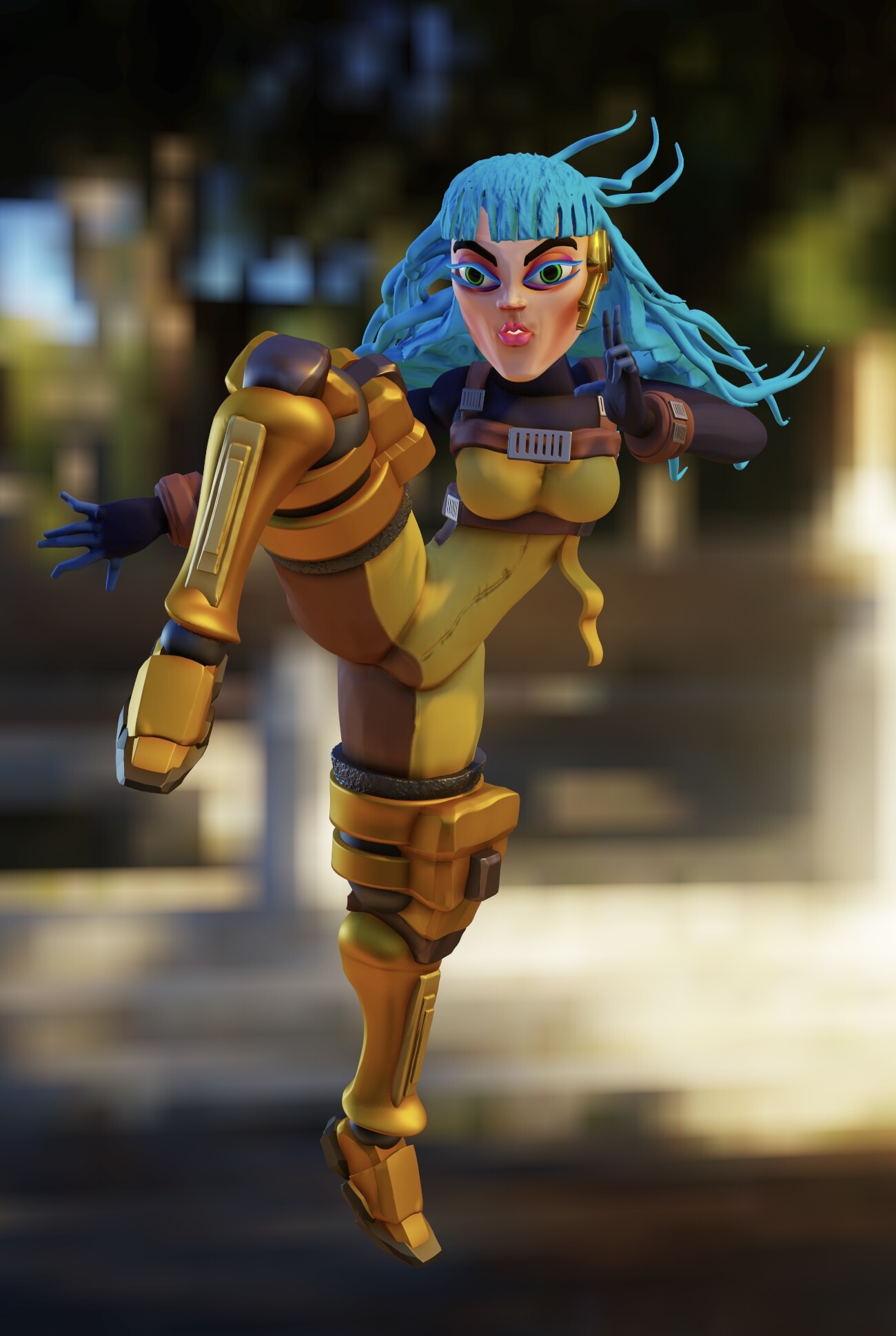 ArtStation - Cyborg Fighter Girl