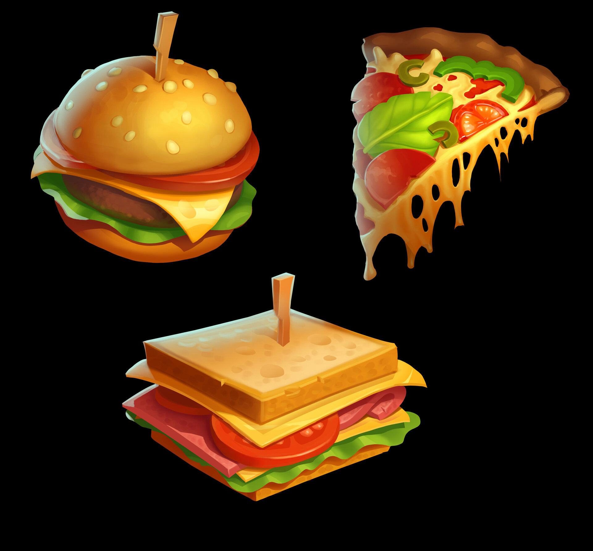 ArtStation - Fast food icons