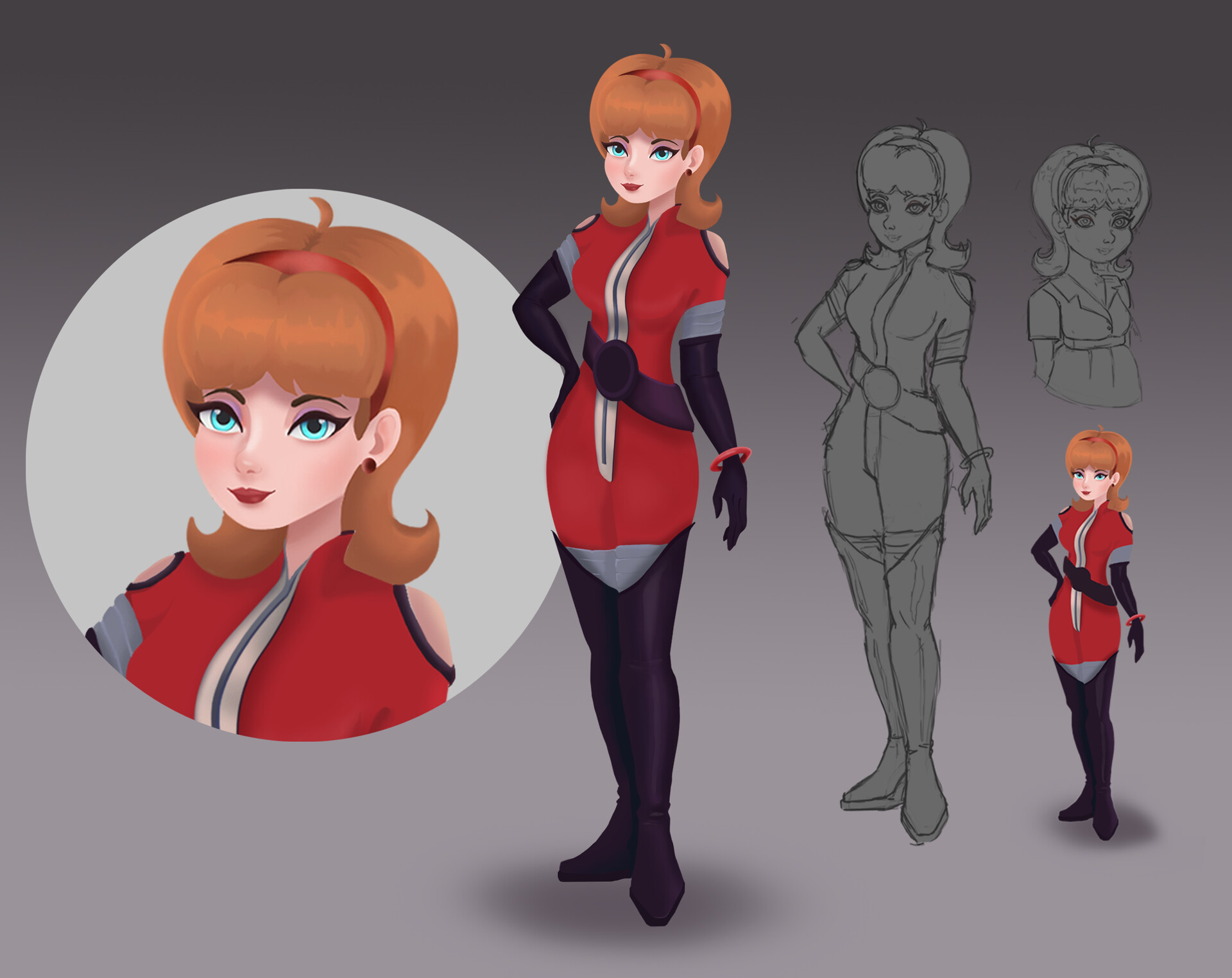 ArtStation - Retrofuturism character art
