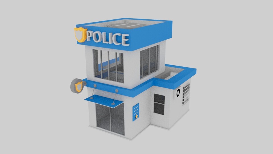 ArtStation - Low Poly Police Station