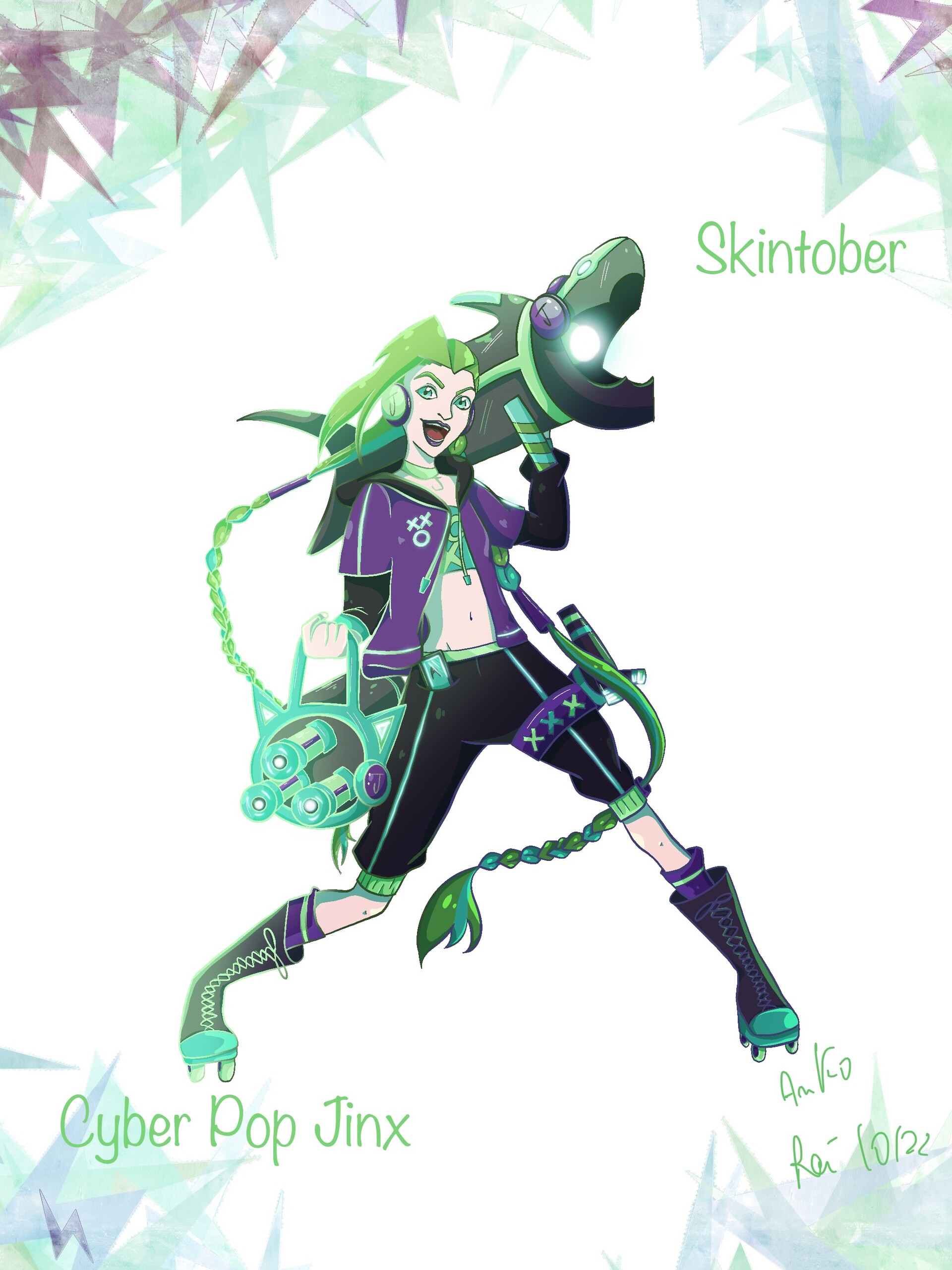 ArtStation - Skintober Day 10 - Cyber Pop Jinx