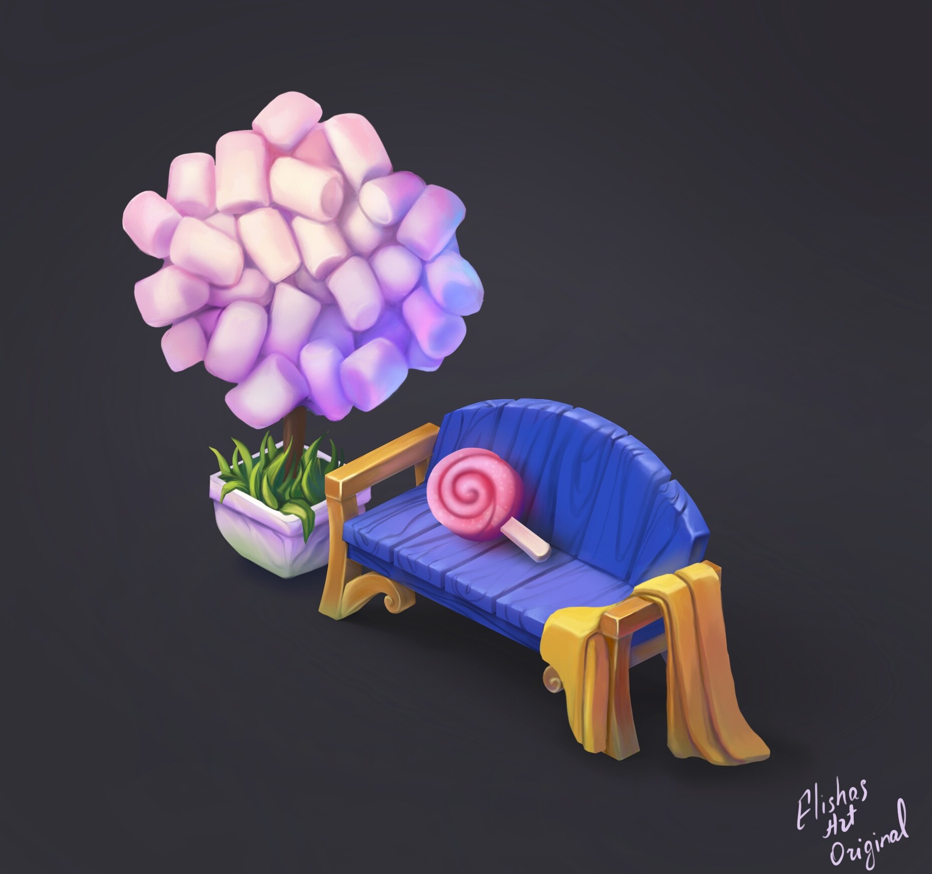 ArtStation - Bench with marshmallows