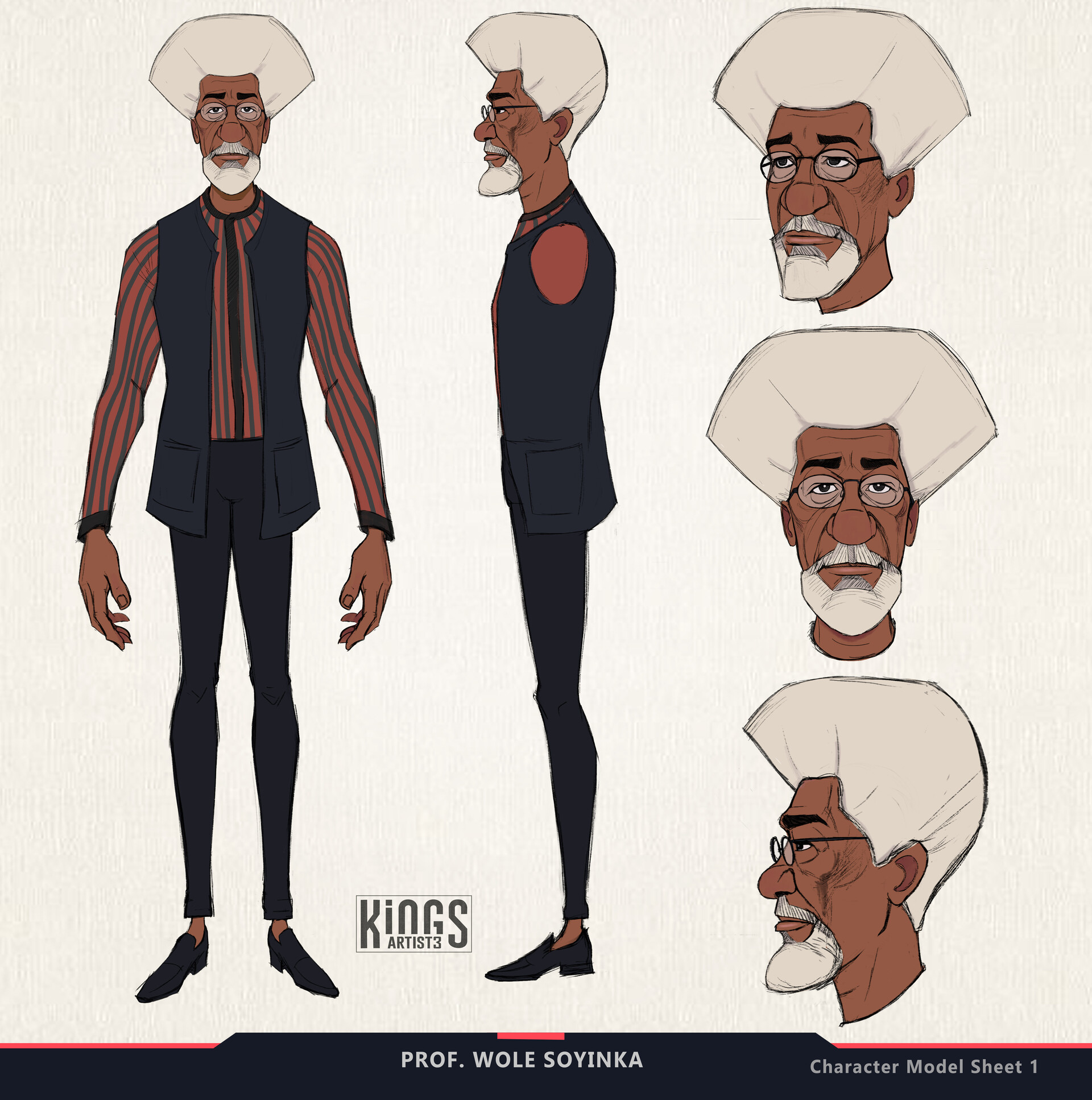 ArtStation - PROF. WOLE SOYINKA Model Sheet