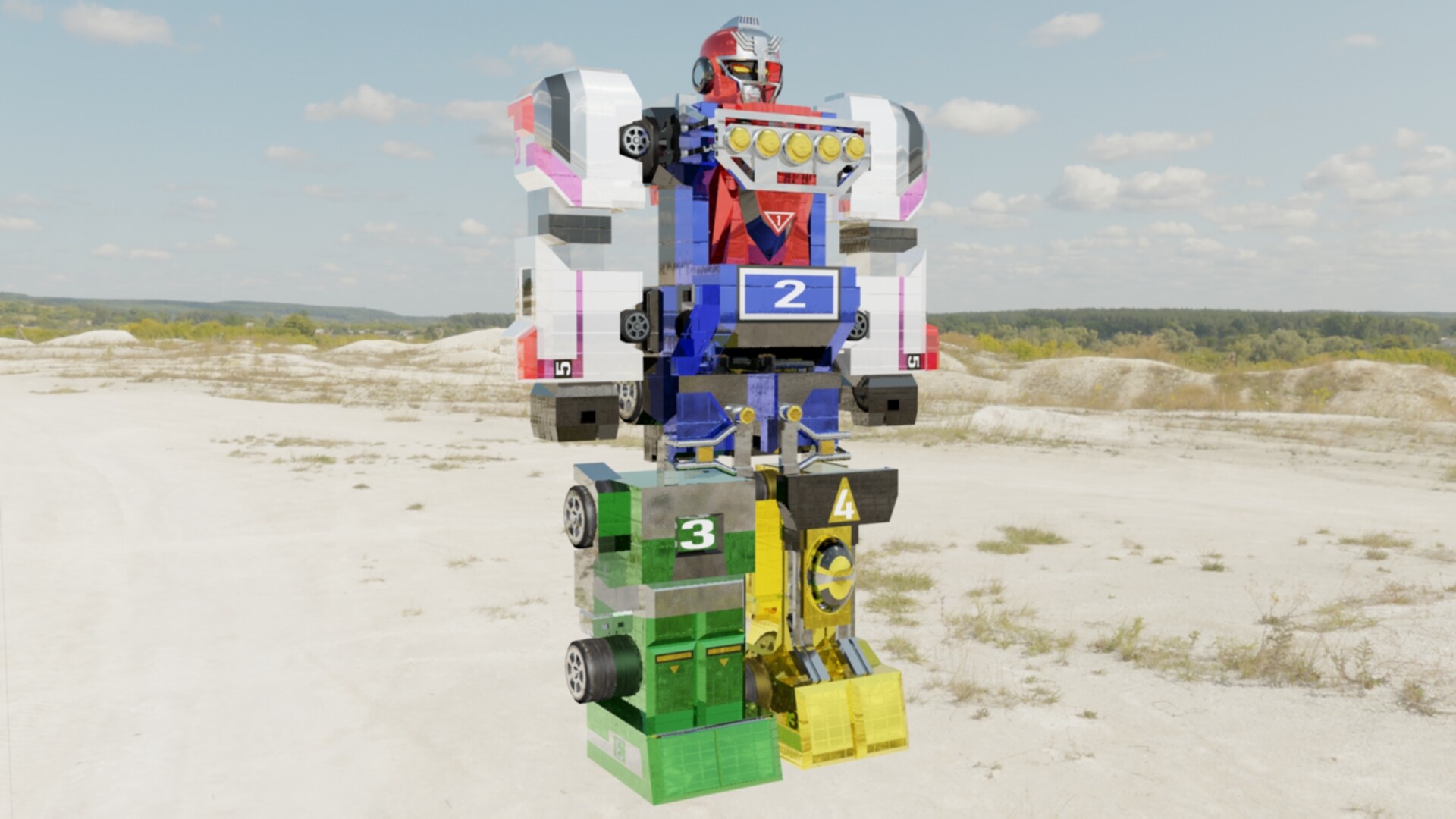ArtStation - Rescue Turbo Megazord / Scramble Intersection Robo