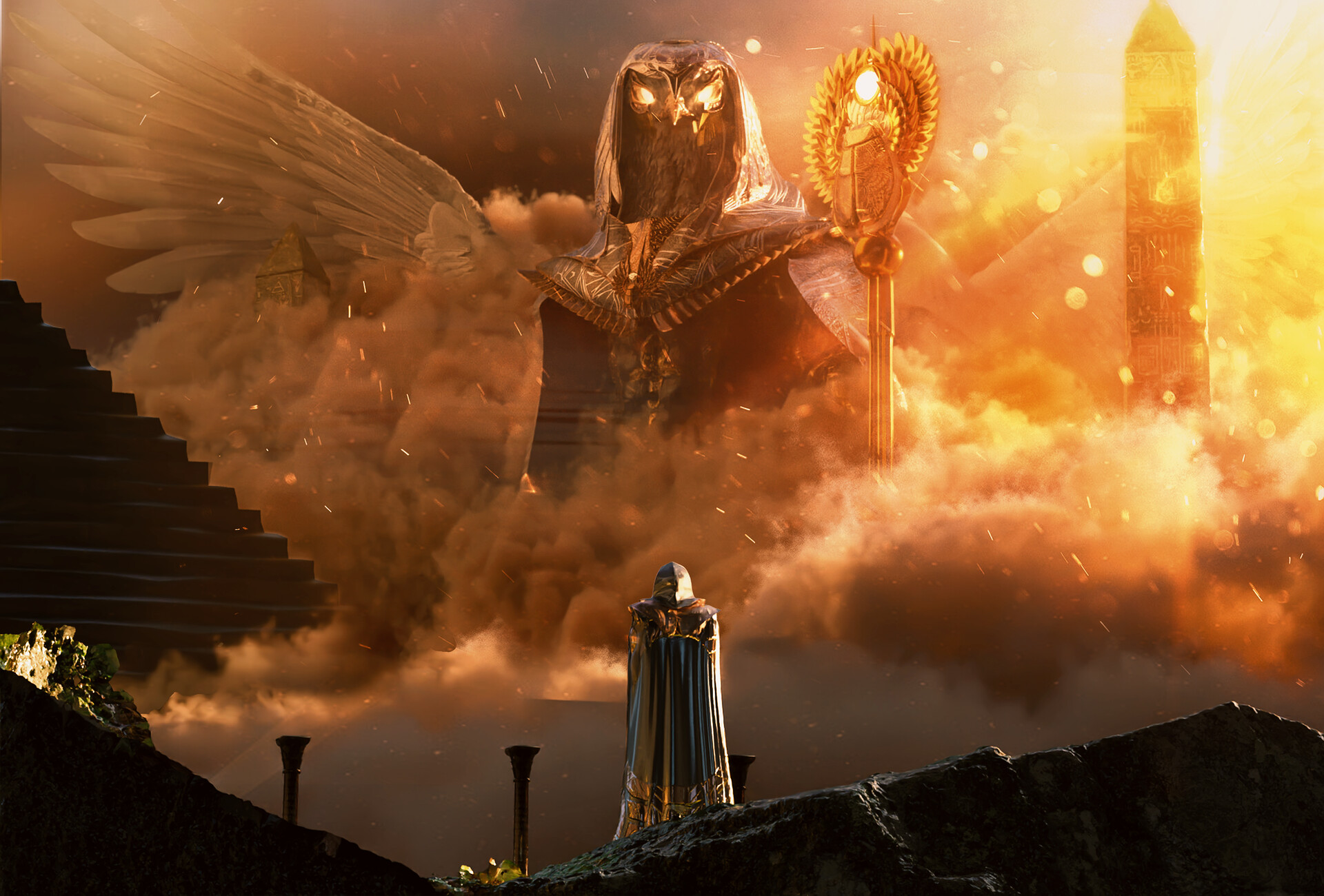 ArtStation - HORUS X RA moon knight on 3d sculpture in