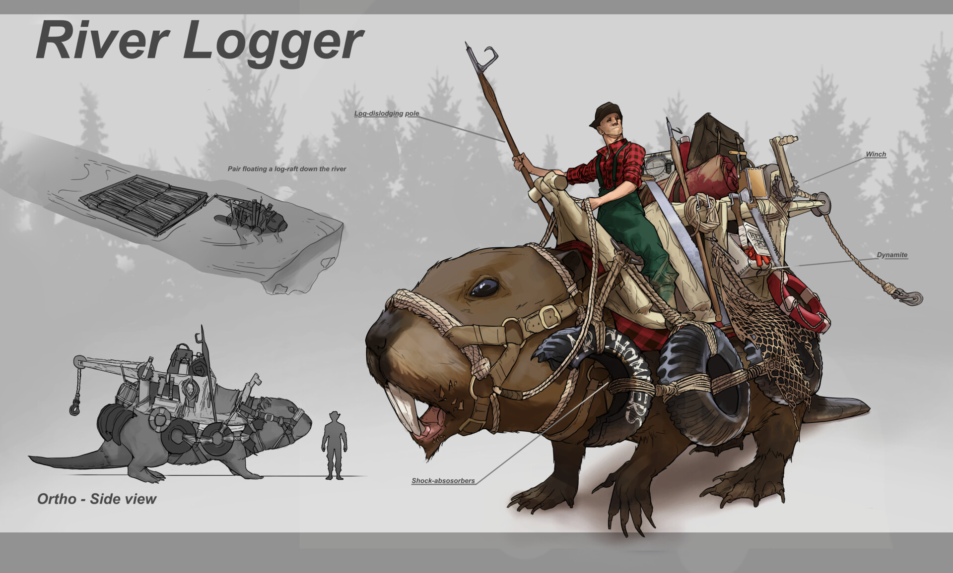 ArtStation - Lumberjack Beaver Mount