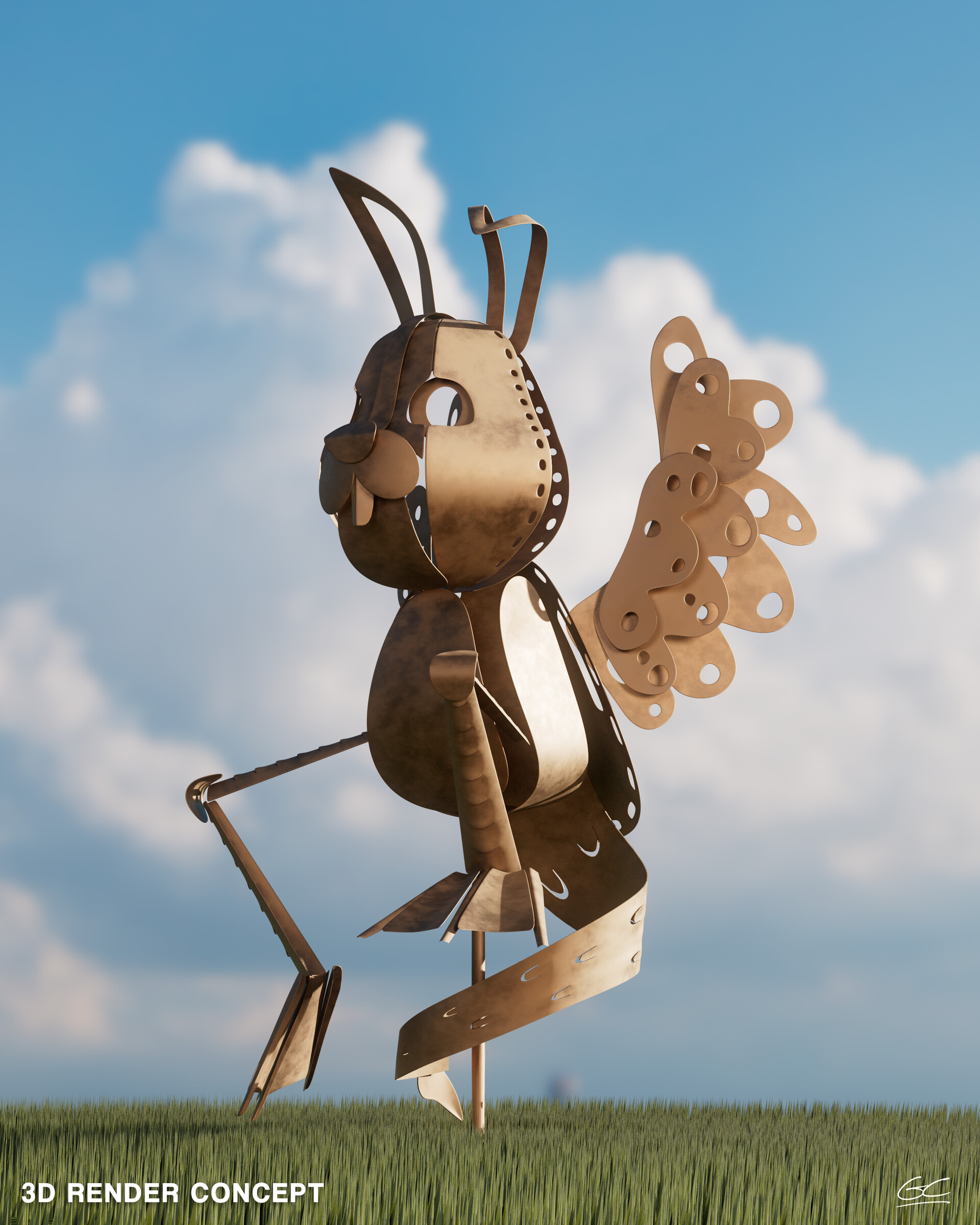 Guillaume Coulombe - 3D Concept/Layout : Metal Statue (IRL)