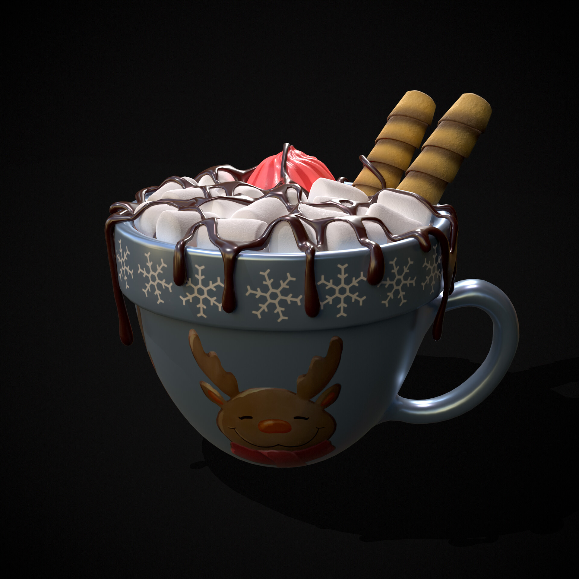 ArtStation - Christmas Reindeer Hot Chocolate