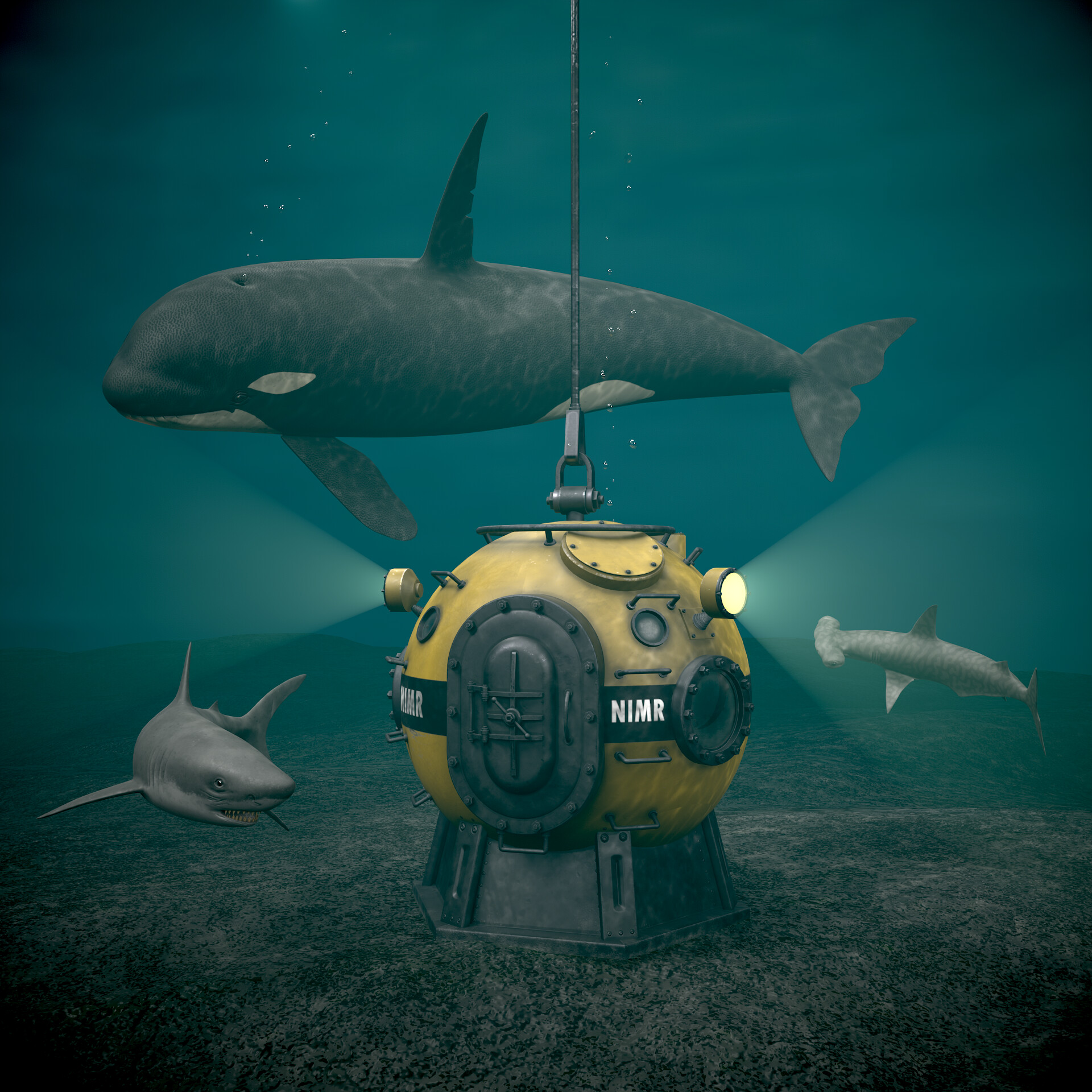 Eugene Lacy - Sea bottom. Diving bell.