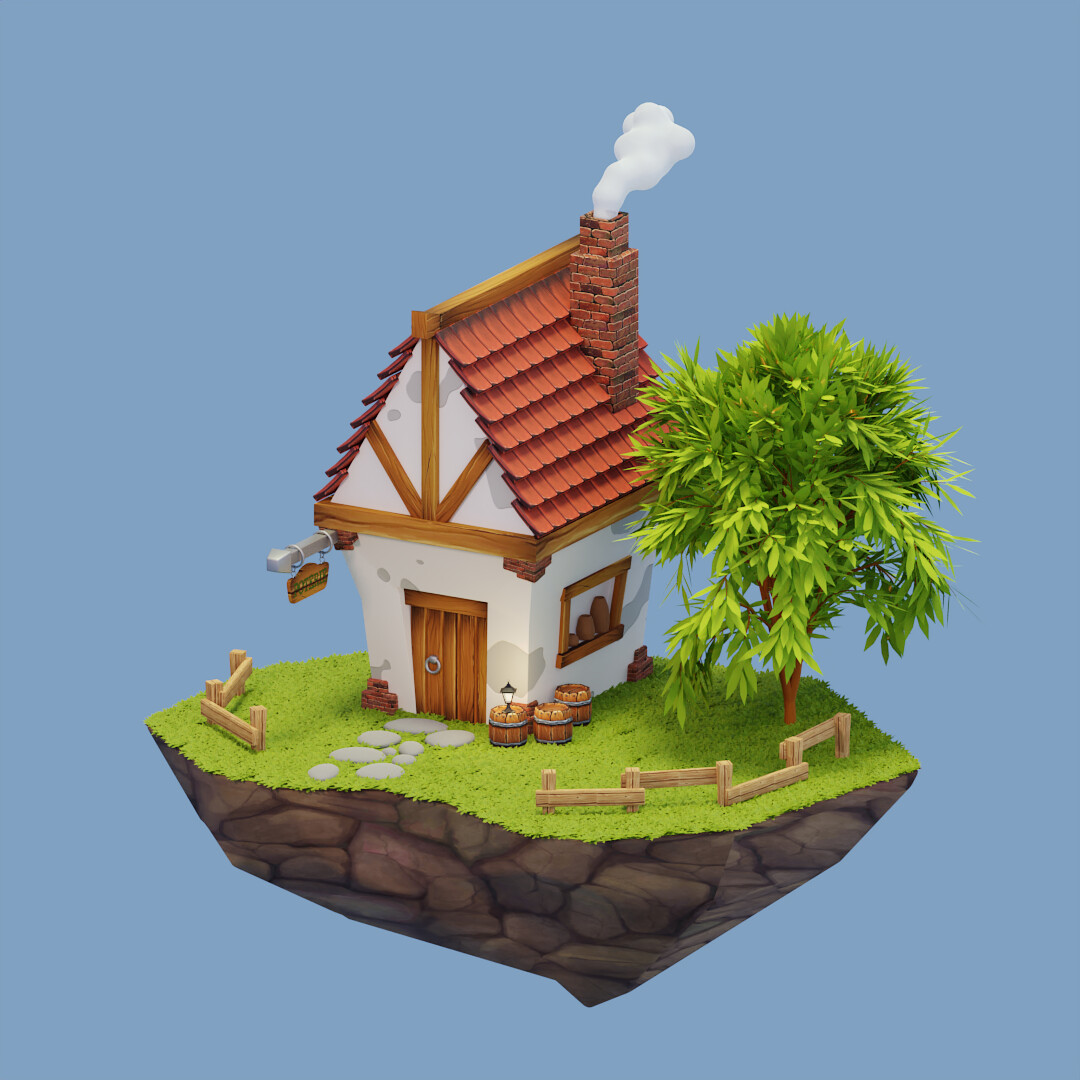 ArtStation - Timber framing house