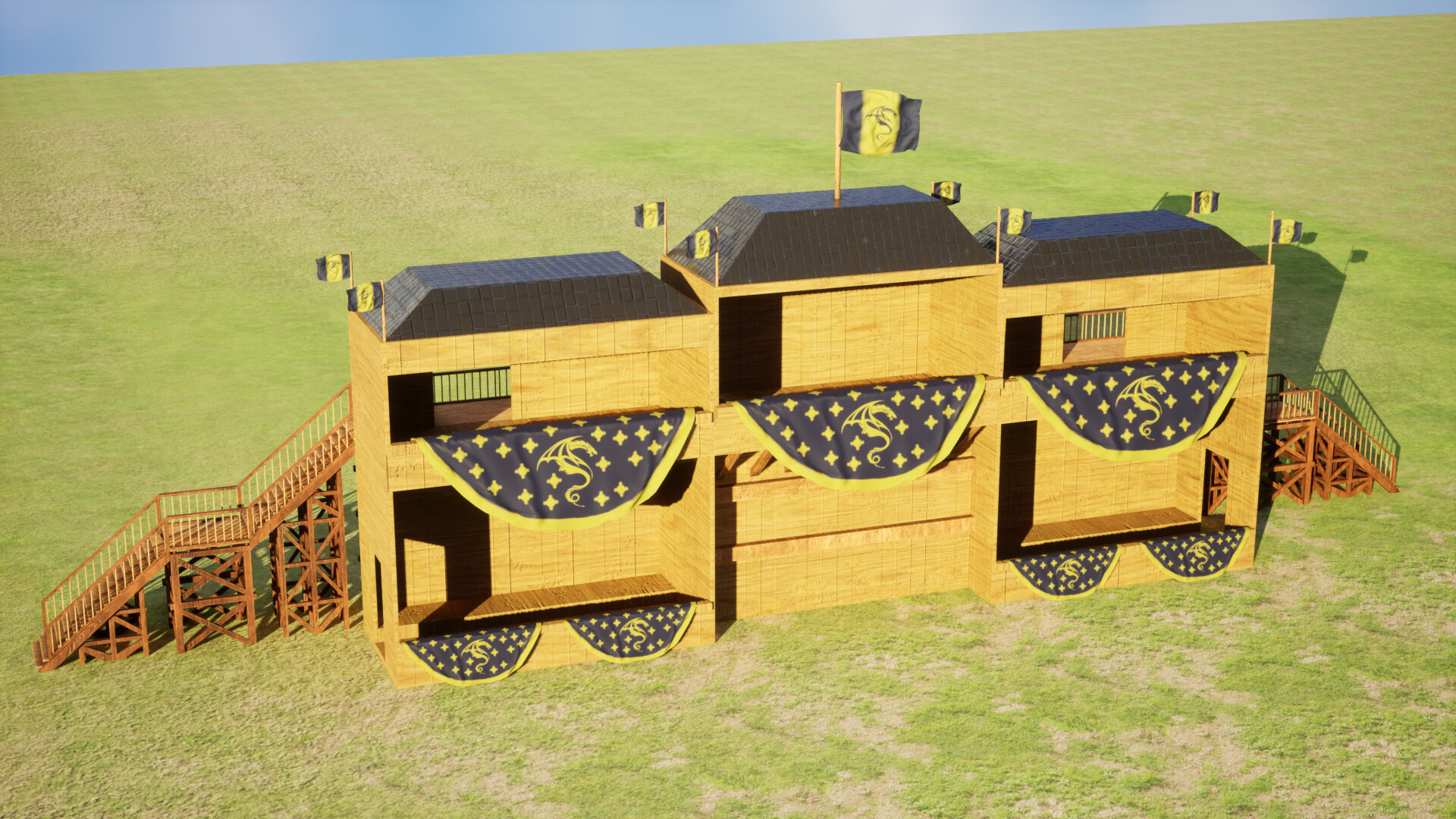 ArtStation - Medieval Grandstand with Modular Stairs