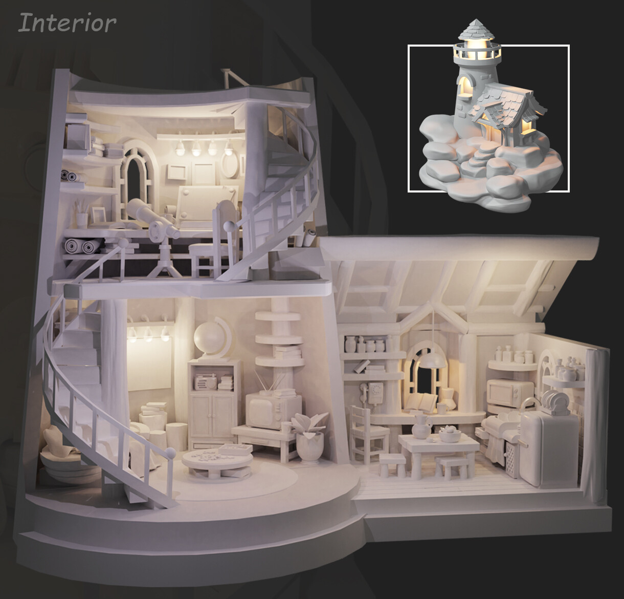 ArtStation - Lighthouse interior. 3D model. Concept
