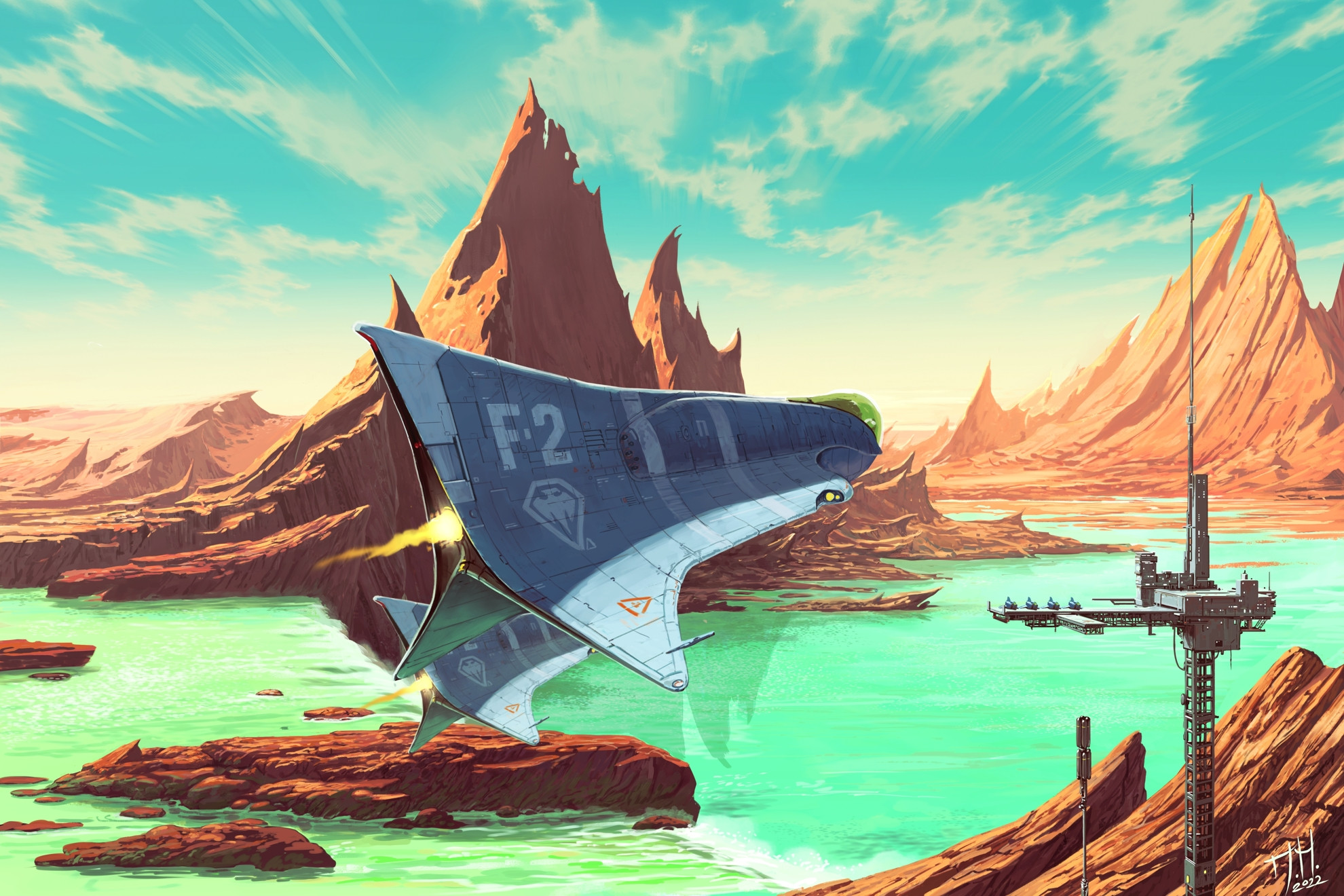 Green River by Jarosław Marcinek : r/ImaginaryStarships