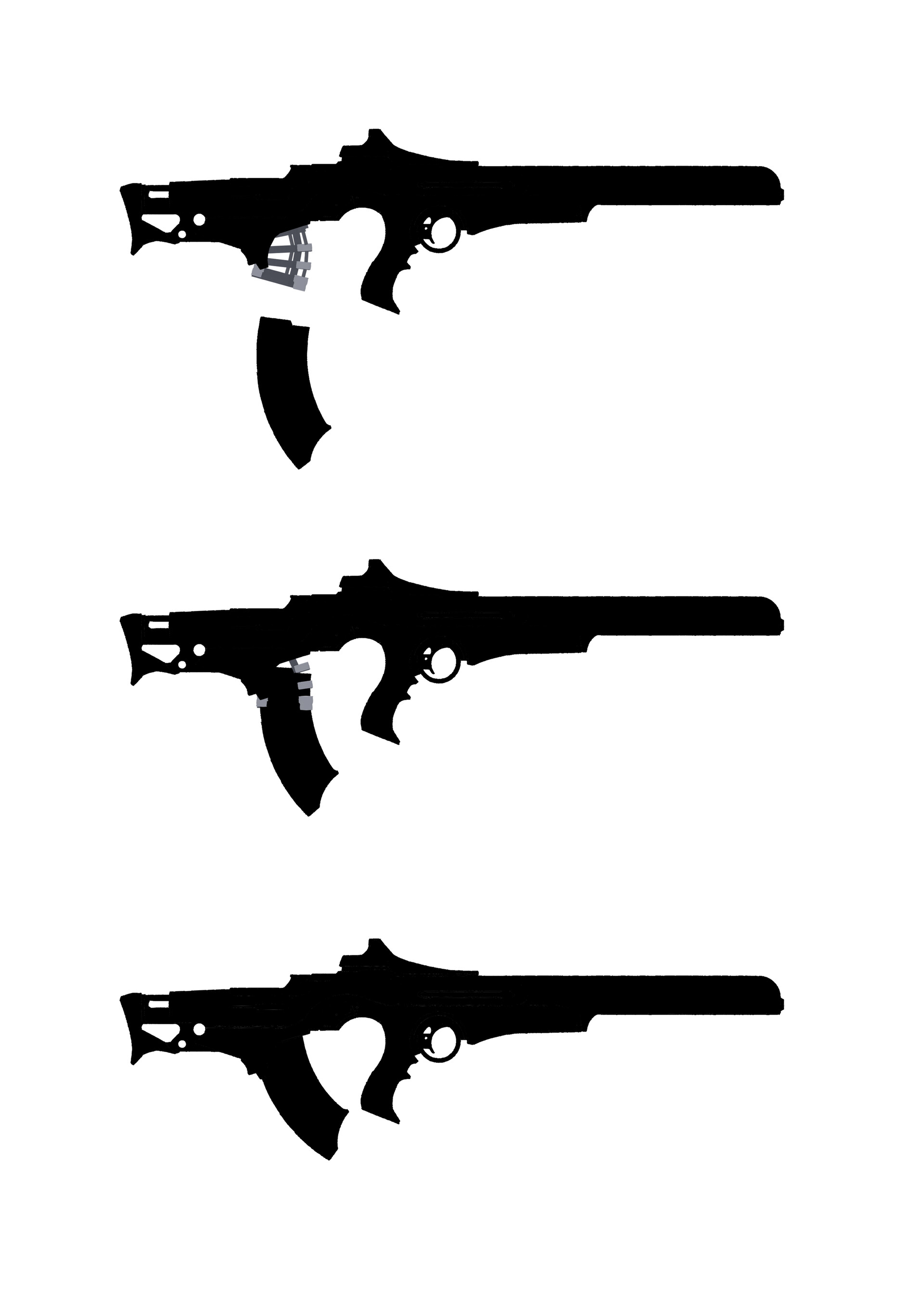 Shu Stella - Weapon sketch - Decopunk rifle and its variants