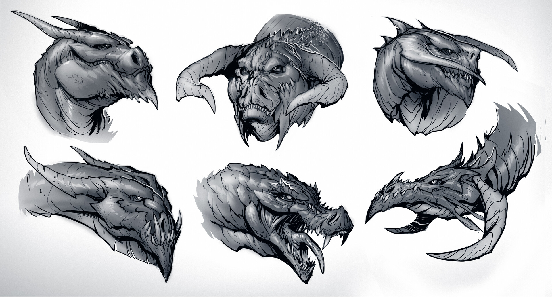 ArtStation - Dragon Head Types