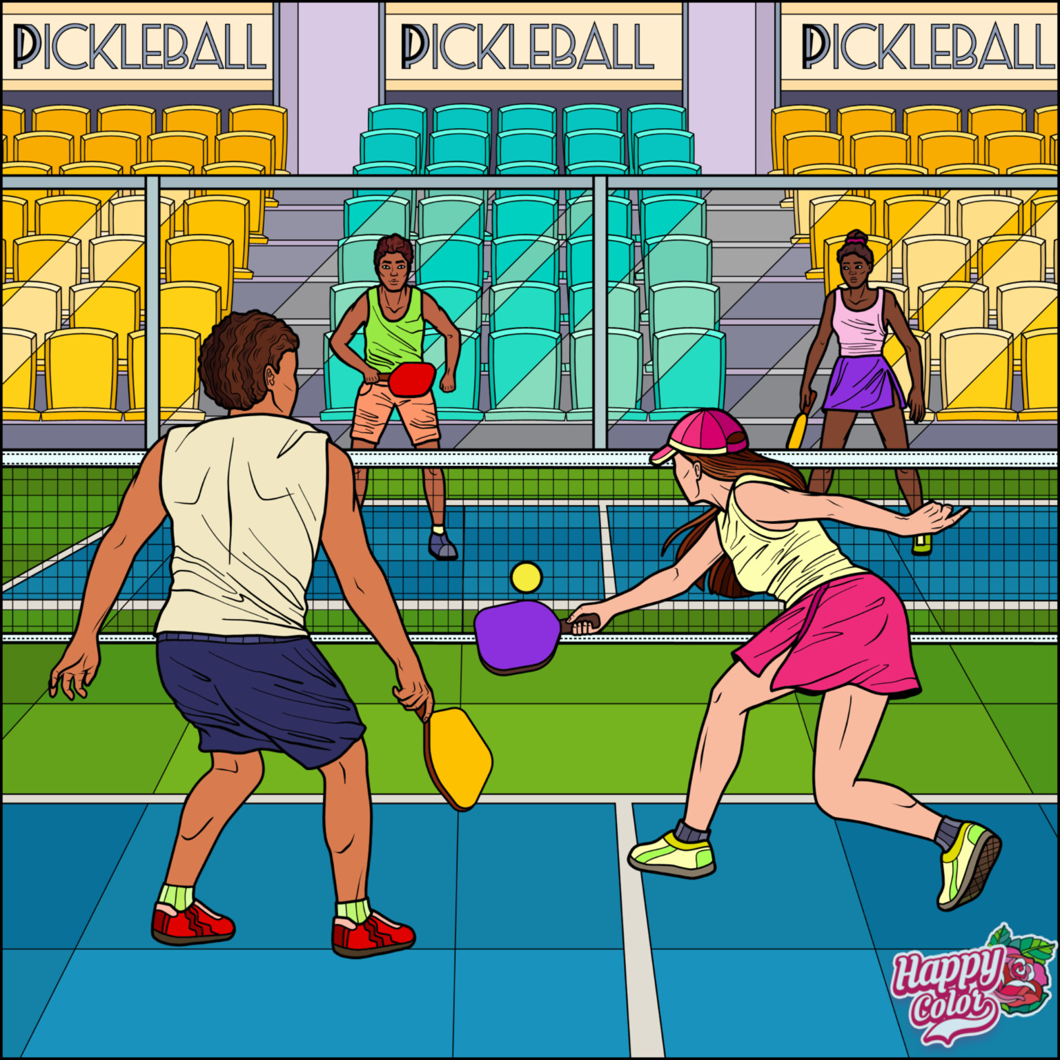ArtStation - Pickleball Match stock illustration