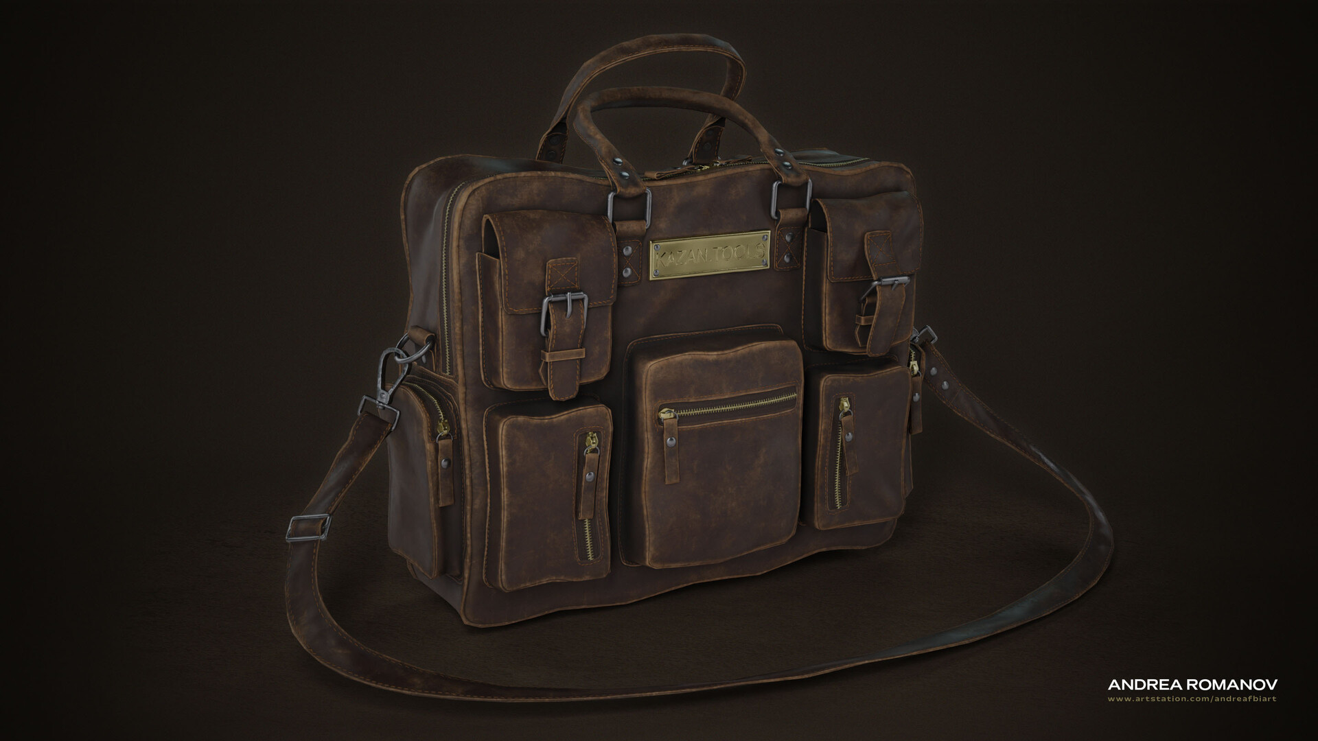 ArtStation - Leather bag (low poly)