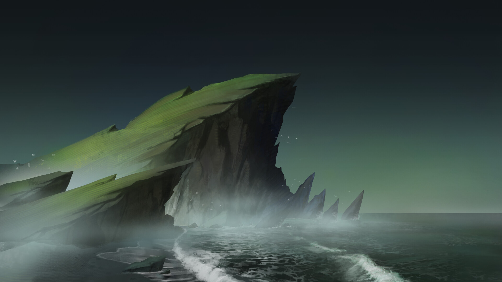 ArtStation - Mountain Shoreline Concept Art