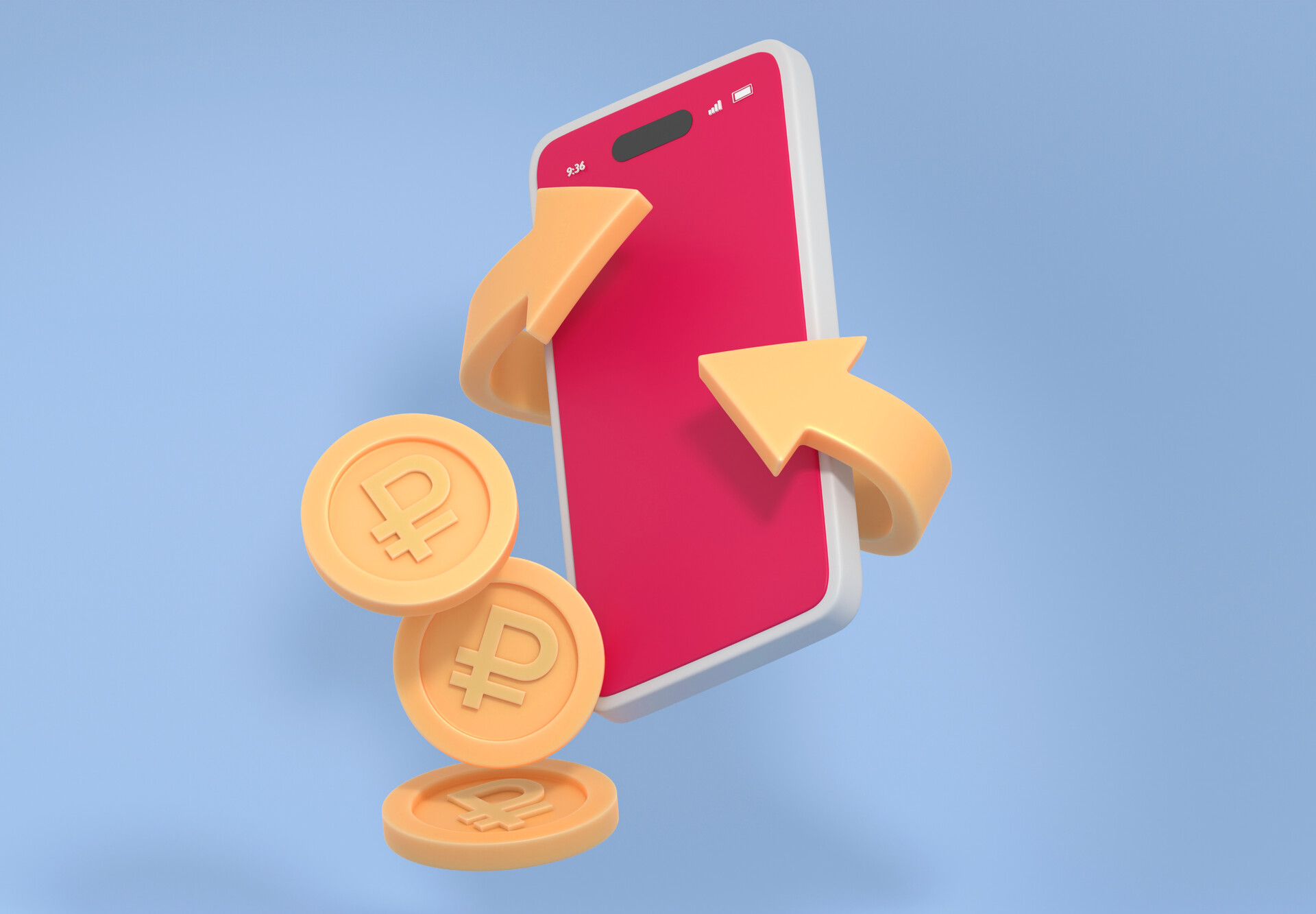 ArtStation - phone with coins