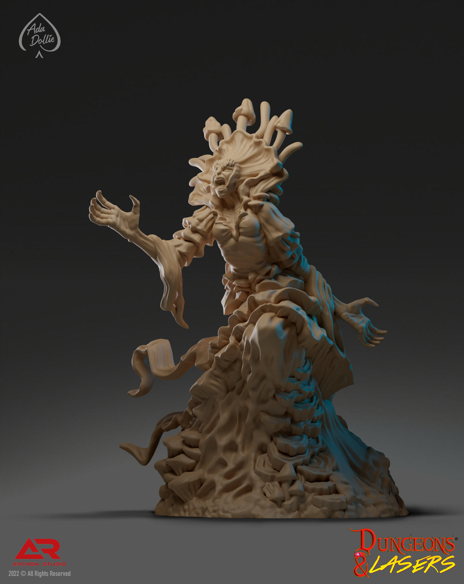 ArtStation - Fungal Queen Miniature - Dungeons & Lasers IV