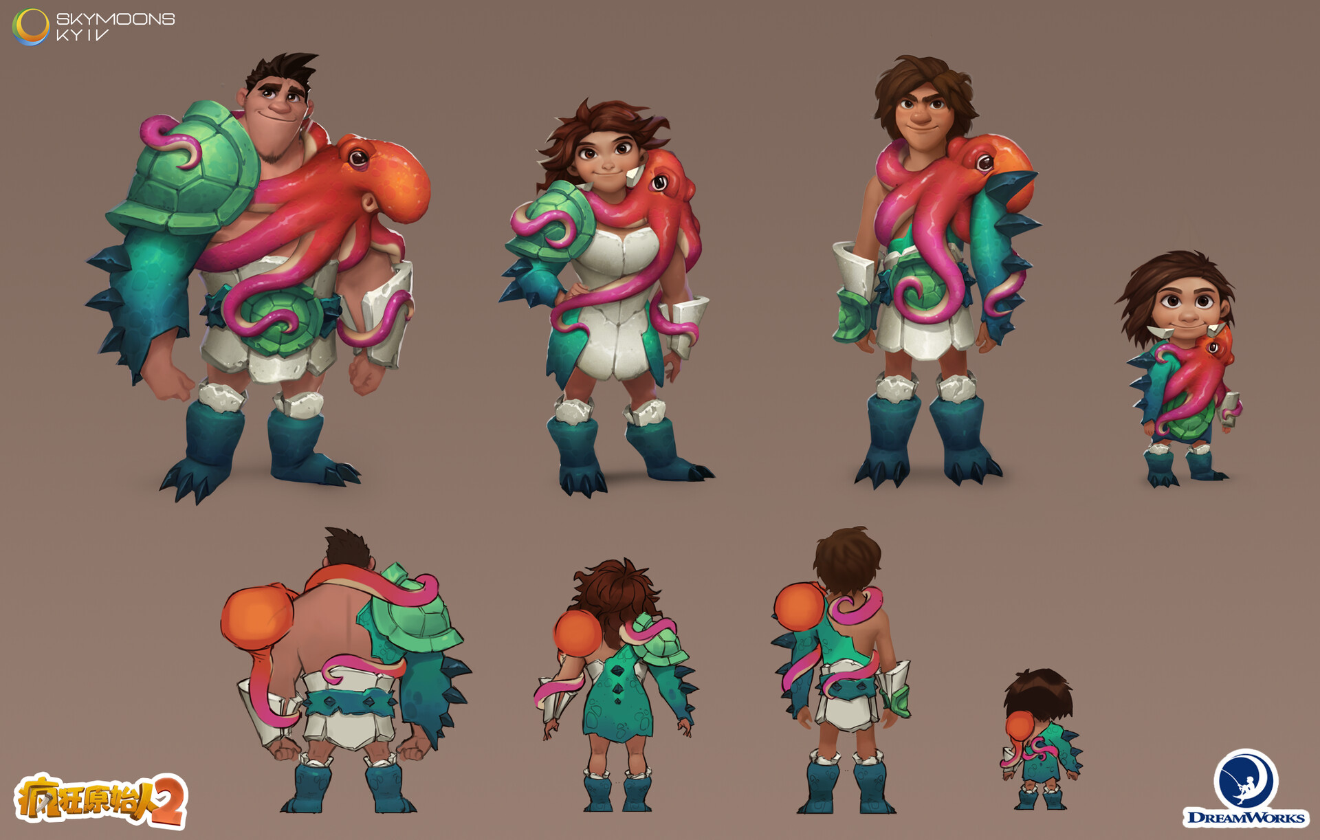 SMK Team - The Croods 2 (mobile game) - Protagonists and their garments