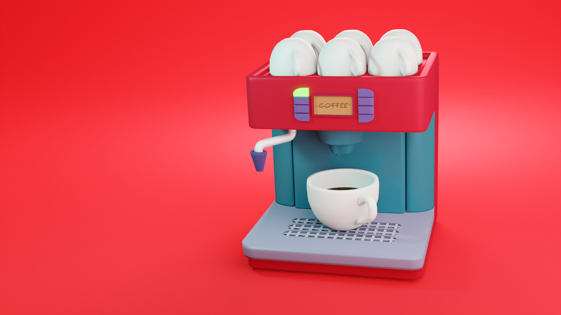 ArtStation - 3D coffee machine | Low poly model