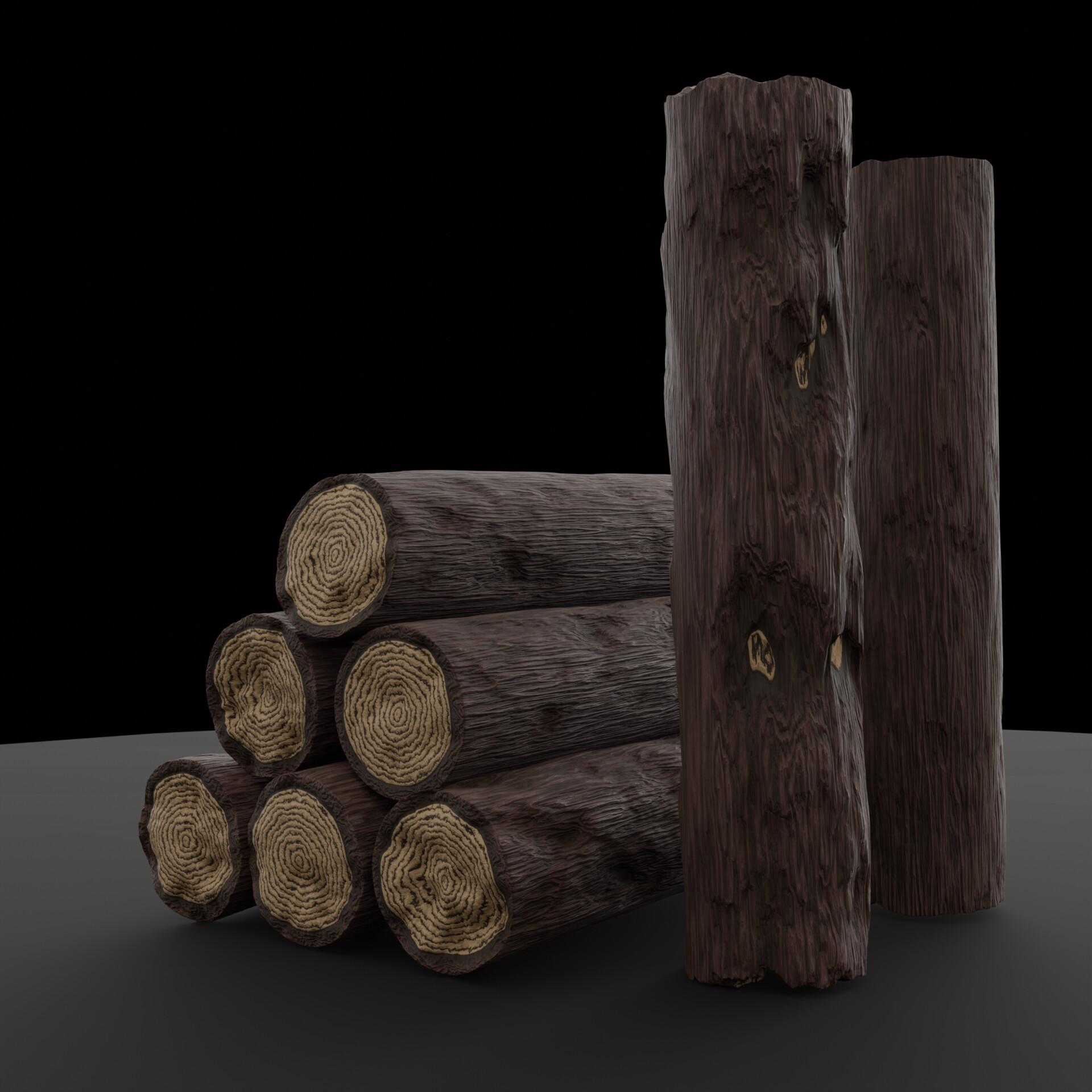 ArtStation - Procedural Wood Log Shader/Mesh
