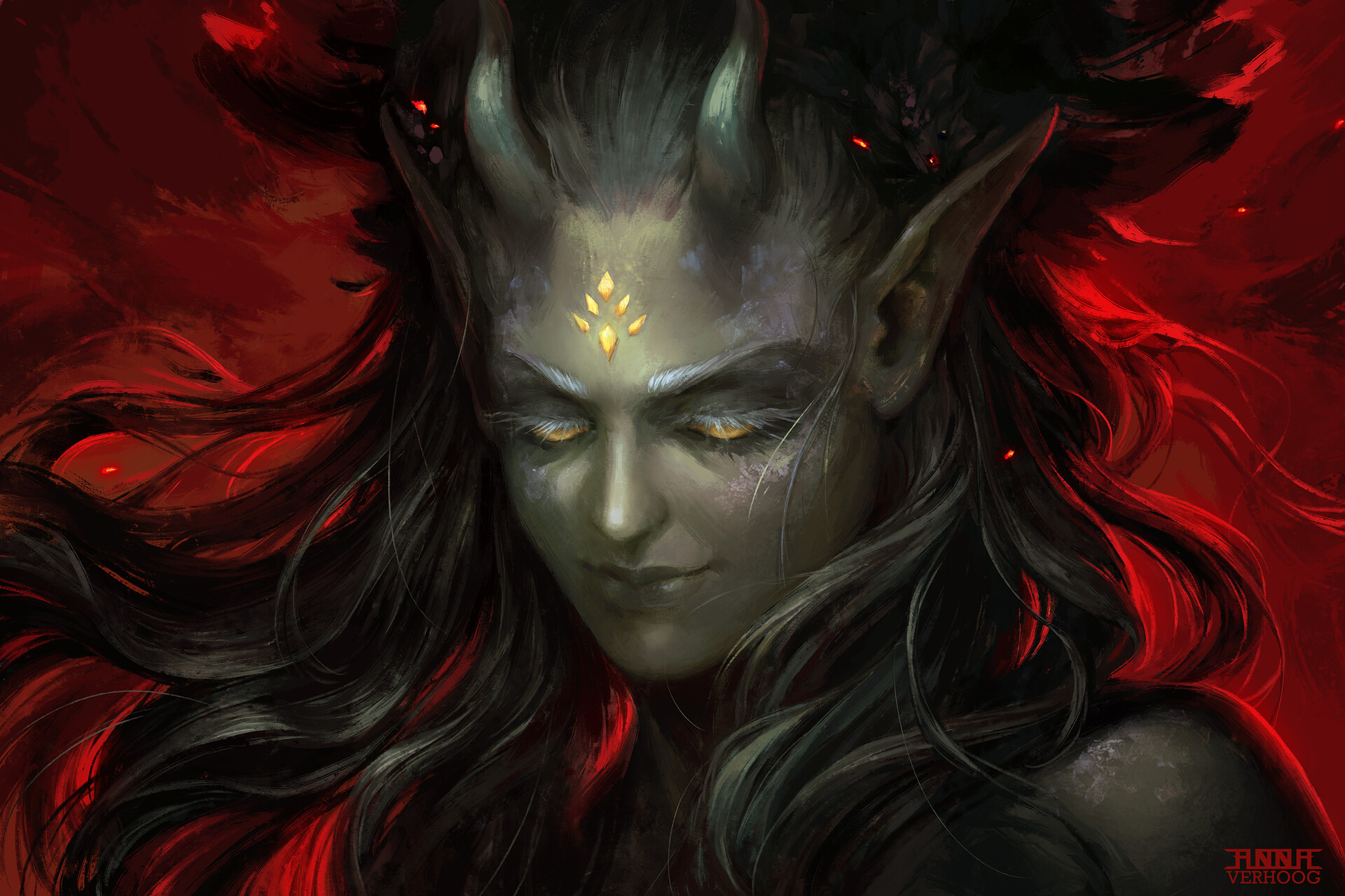 Oni by Anna Verhoog : r/ImaginaryMonsterGirls