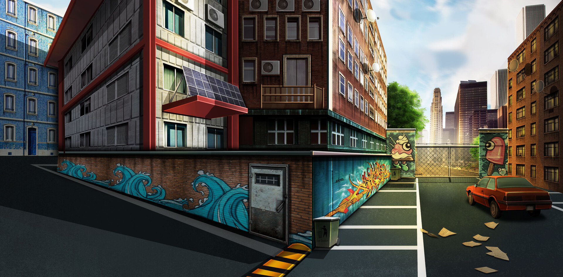 ArtStation - Empty street parking